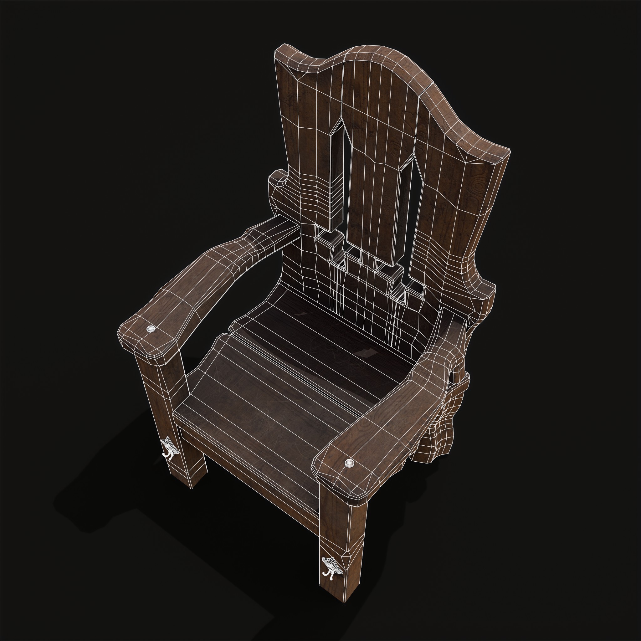 Medieval Rustic High Back Sword Chair - 3D Model by Get Dead Entertainment