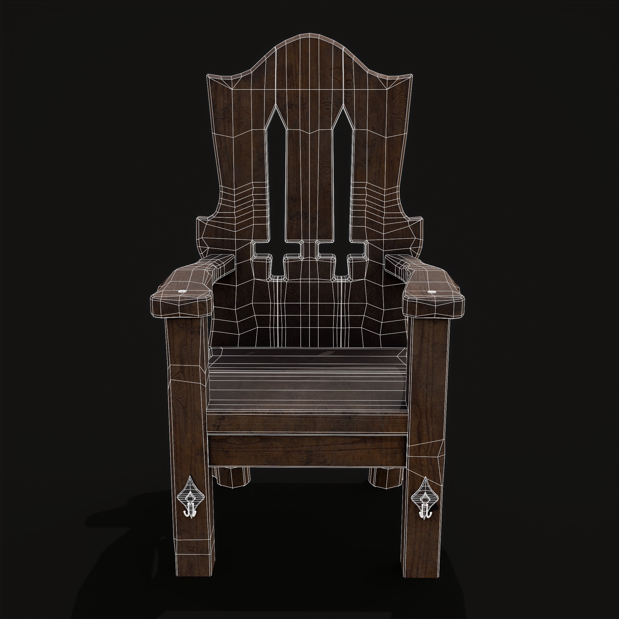 Medieval Rustic High Back Sword Chair - 3D Model by Get Dead Entertainment