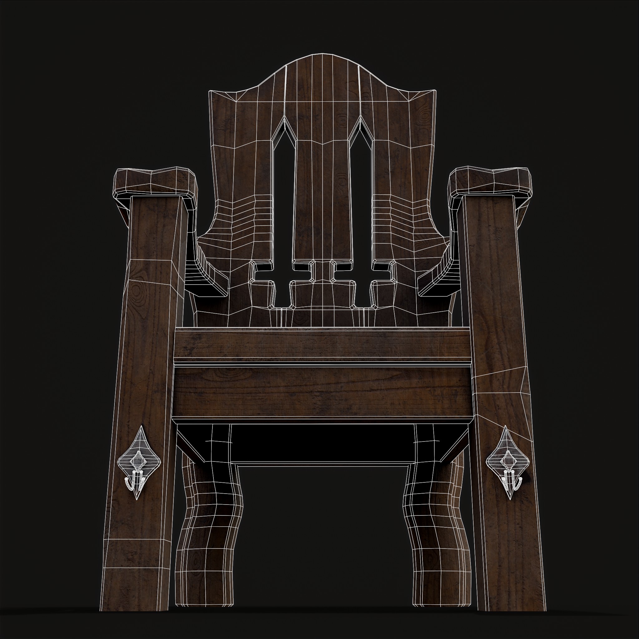Medieval Rustic High Back Sword Chair - 3D Model by Get Dead Entertainment