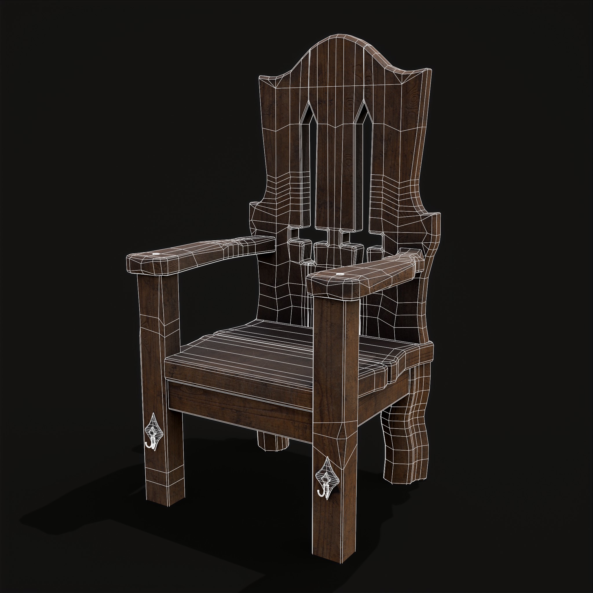 Medieval Rustic High Back Sword Chair - 3D Model by Get Dead Entertainment