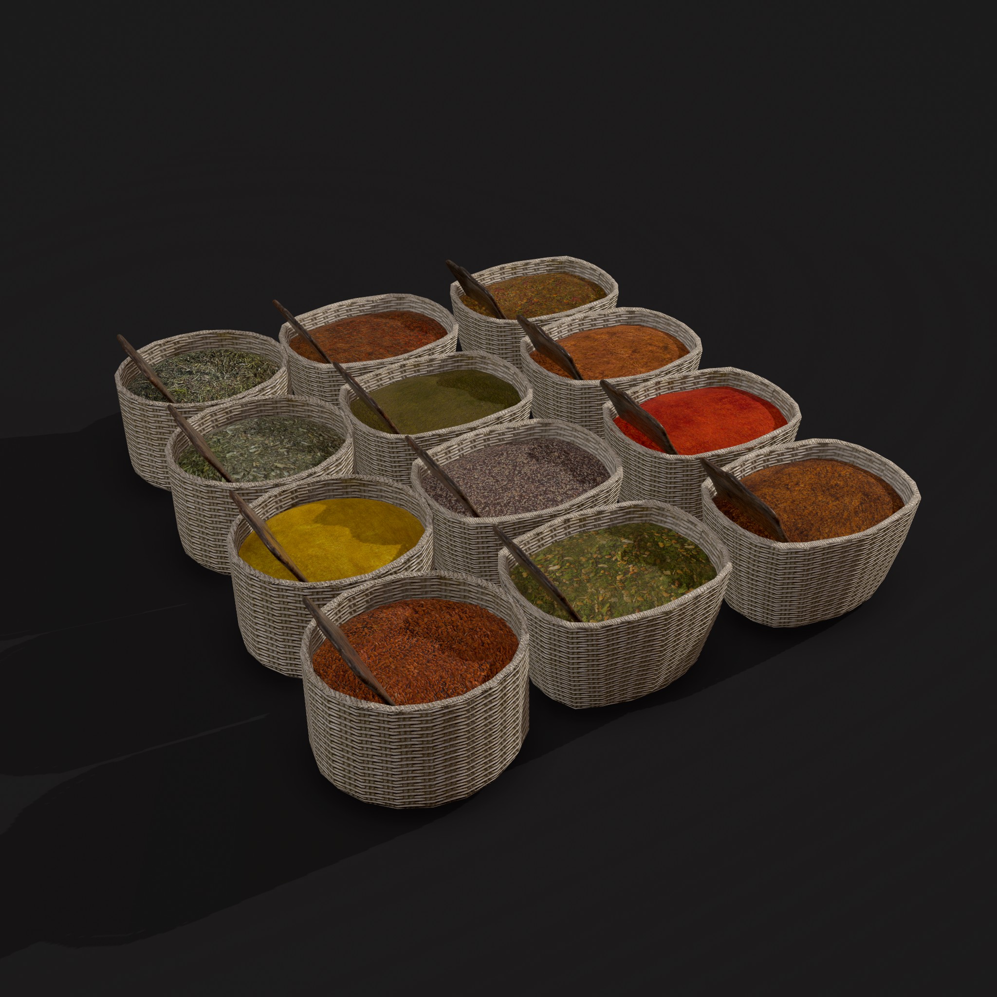 Medieval Spice Baskets - 3D Model by Get Dead Entertainment