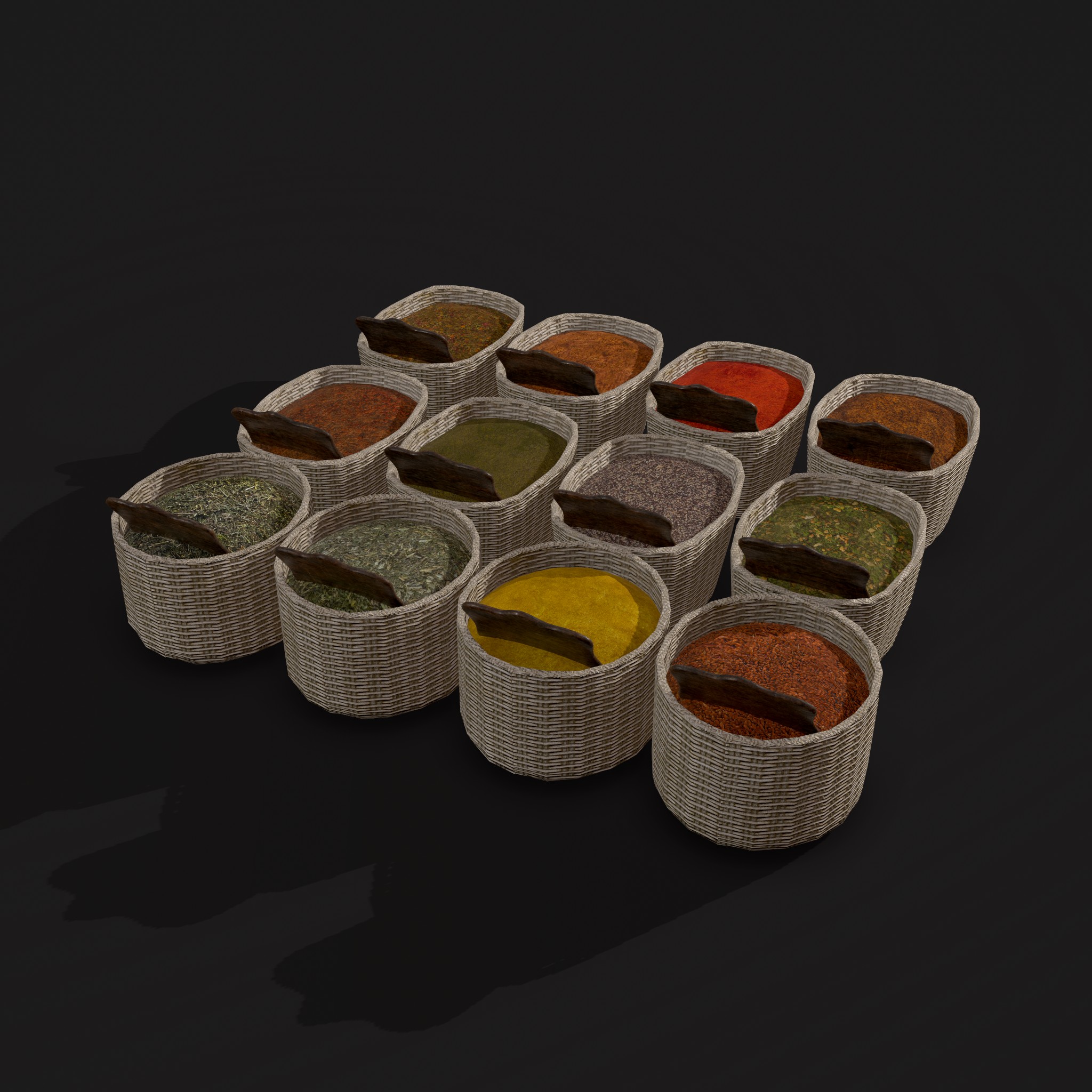 Medieval Spice Baskets - 3D Model by Get Dead Entertainment