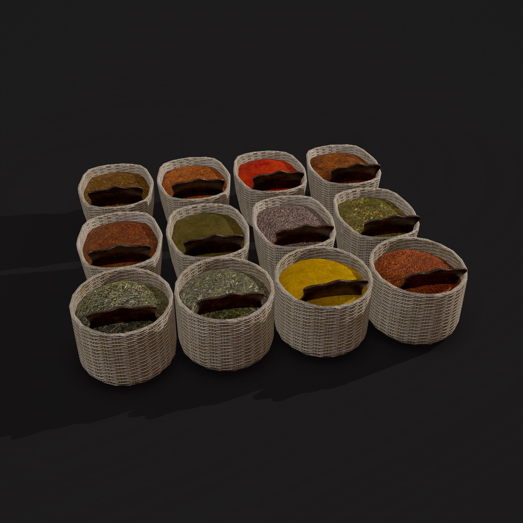 Medieval Spice Baskets - 3D Model by Get Dead Entertainment