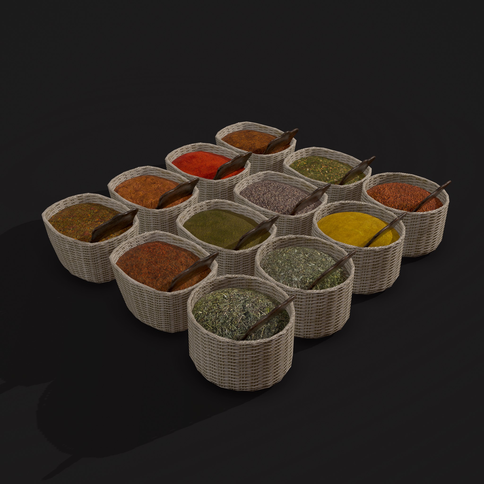 Medieval Spice Baskets - 3D Model by Get Dead Entertainment