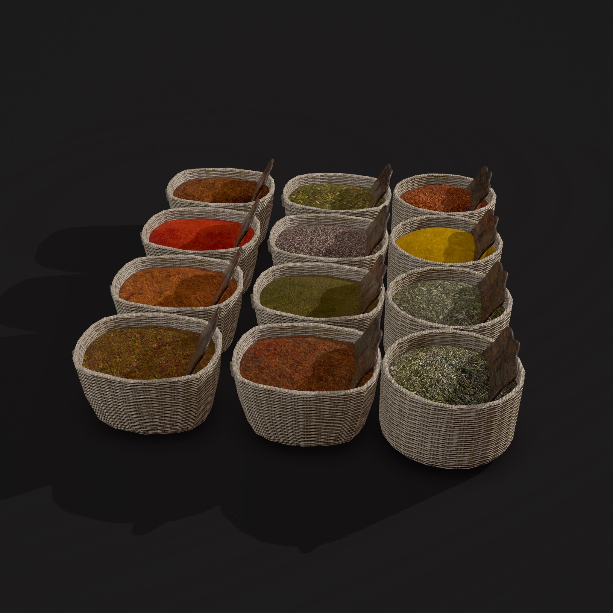 Medieval Spice Baskets - 3D Model by Get Dead Entertainment