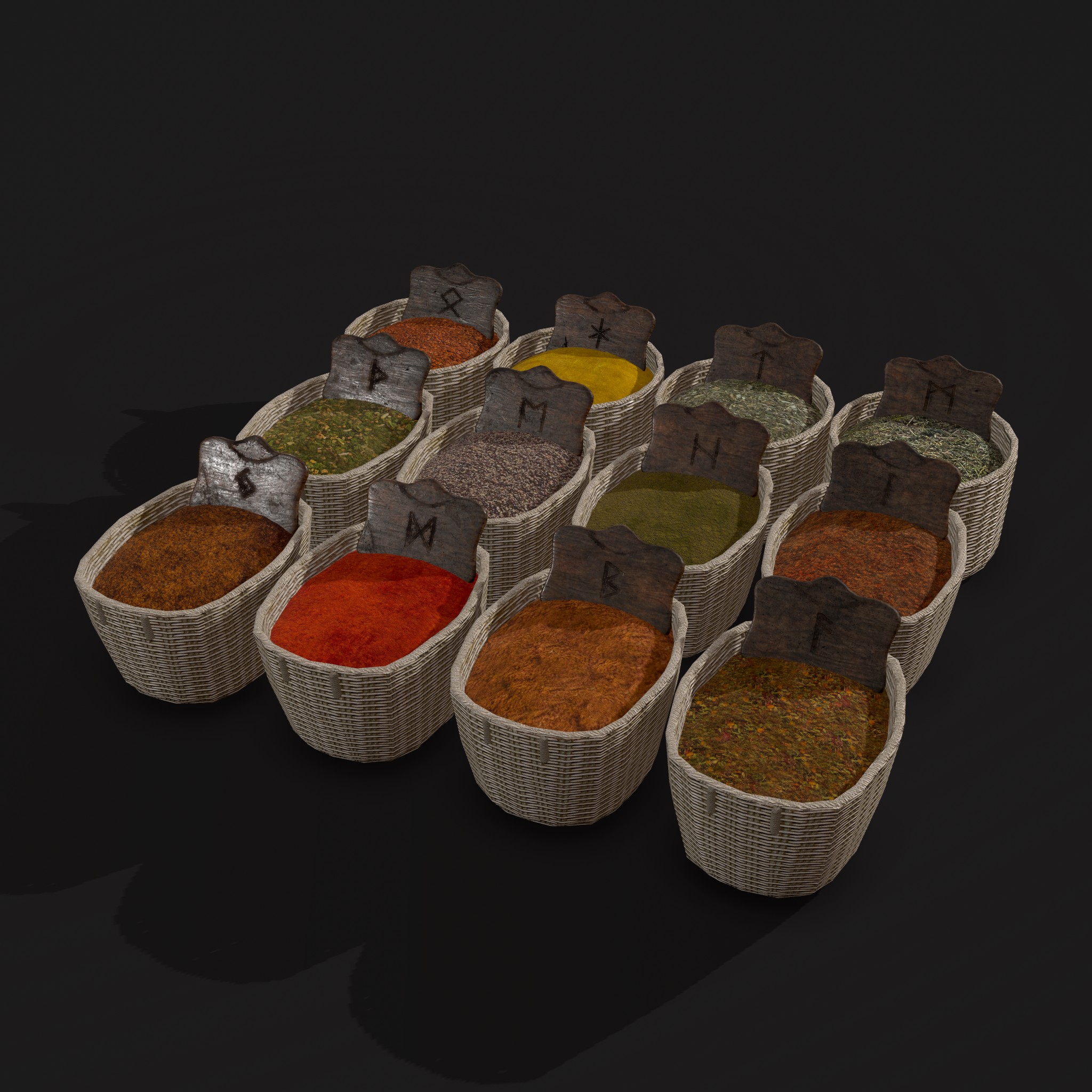 Medieval Spice Baskets - 3D Model by Get Dead Entertainment