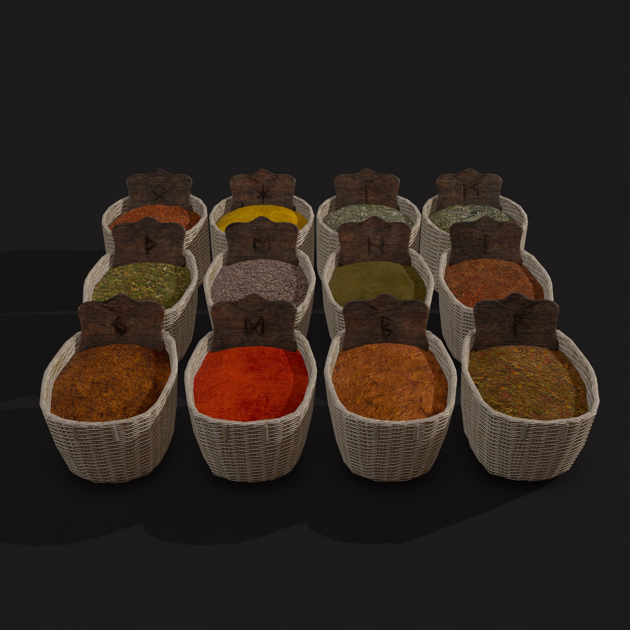 Medieval Spice Baskets - 3D Model by Get Dead Entertainment