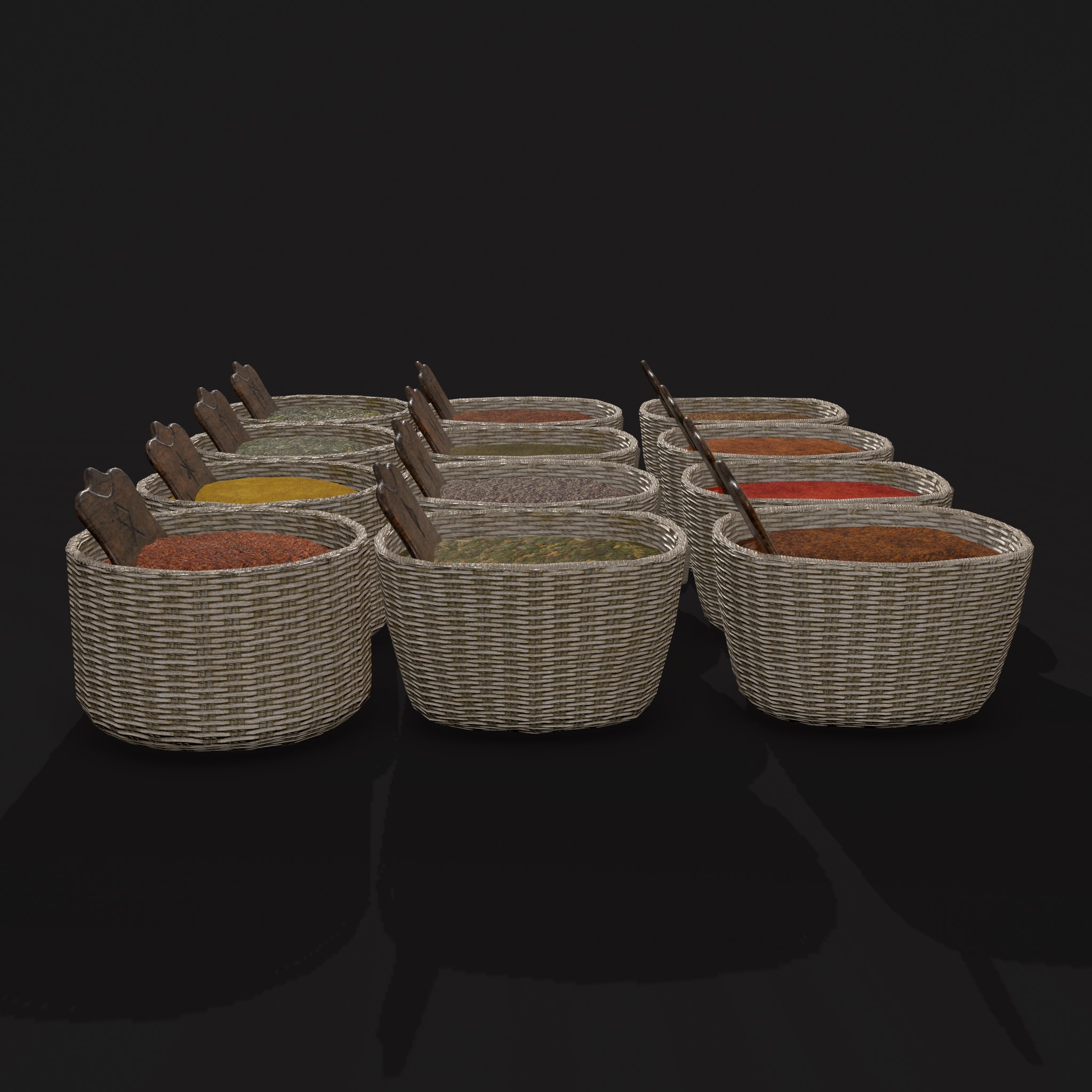 Medieval Spice Baskets - 3D Model by Get Dead Entertainment