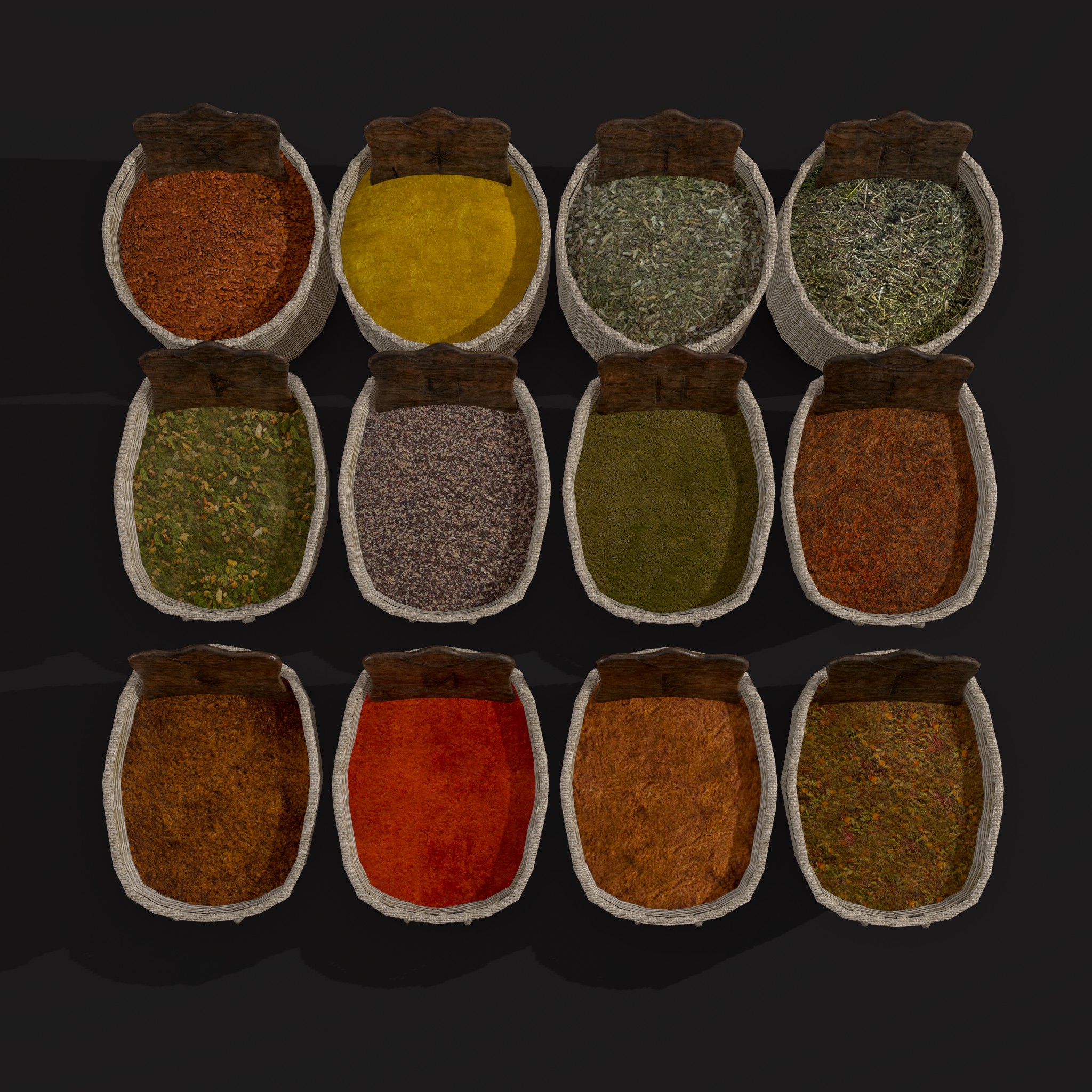 Medieval Spice Baskets - 3D Model by Get Dead Entertainment