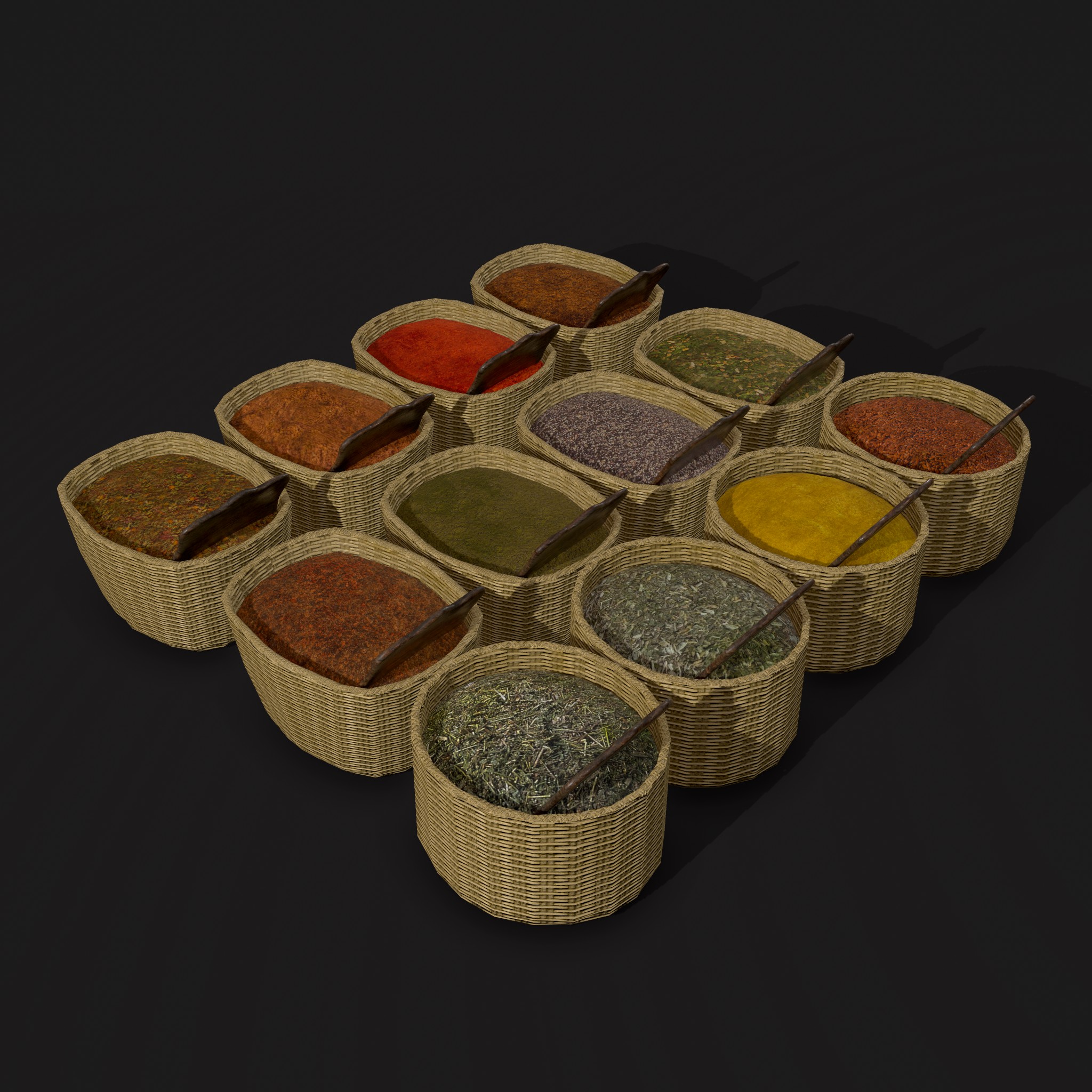 Medieval Spice Baskets - 3D Model by Get Dead Entertainment