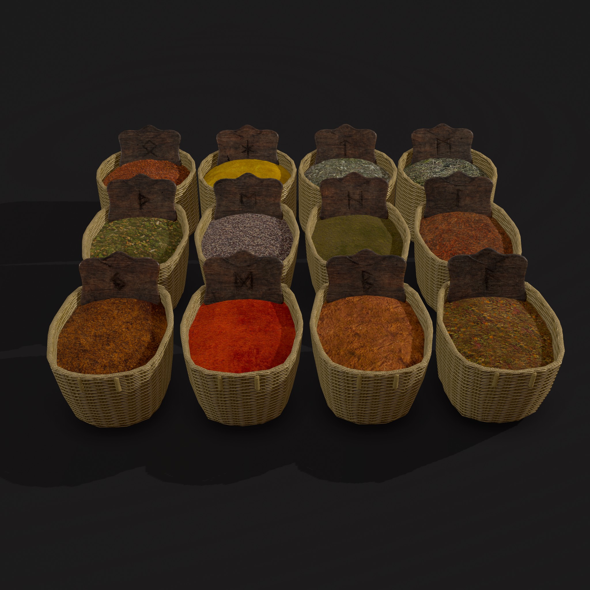 Medieval Spice Baskets - 3D Model by Get Dead Entertainment