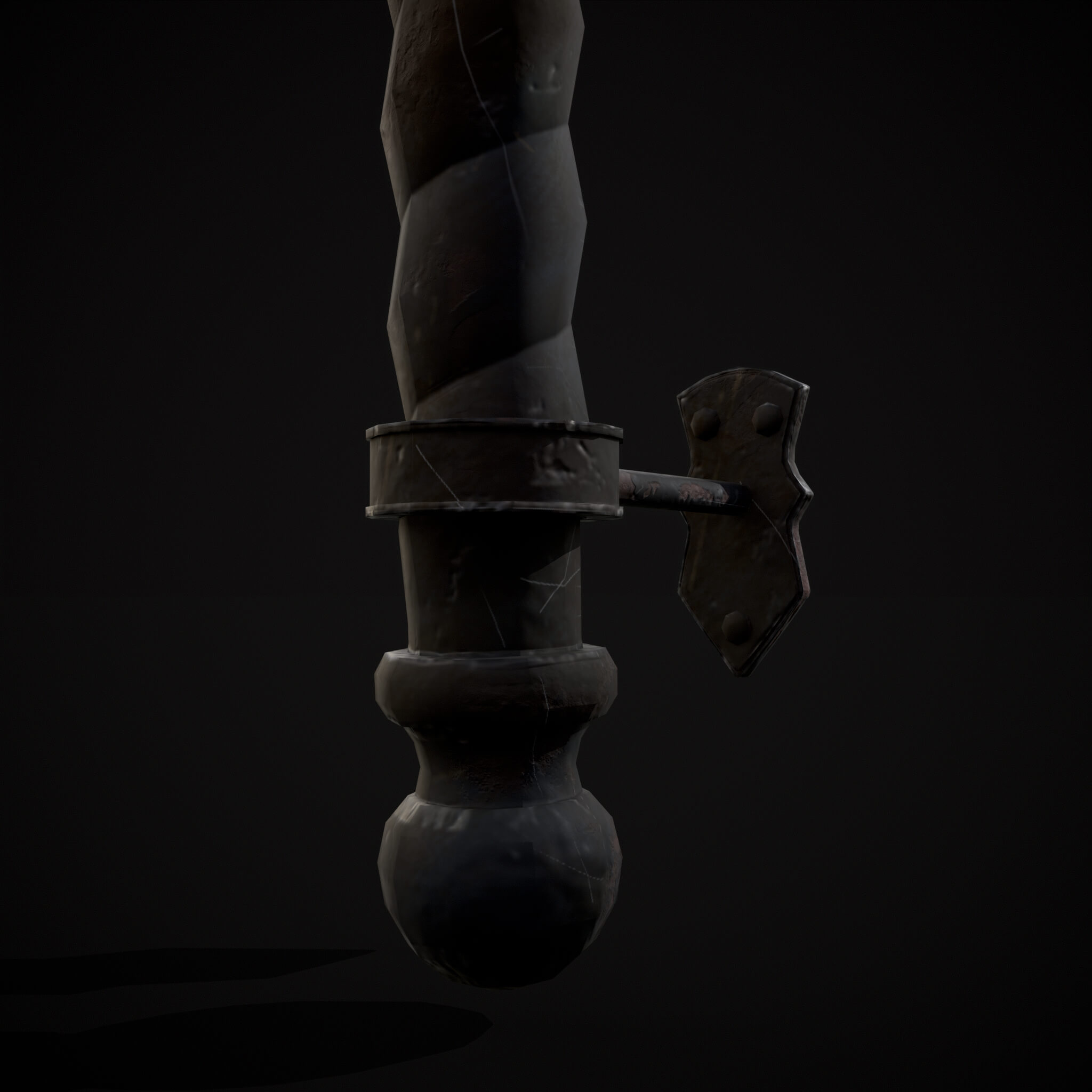 Medieval Spiral Wall Torch - 3D Model by Get Dead Entertainment