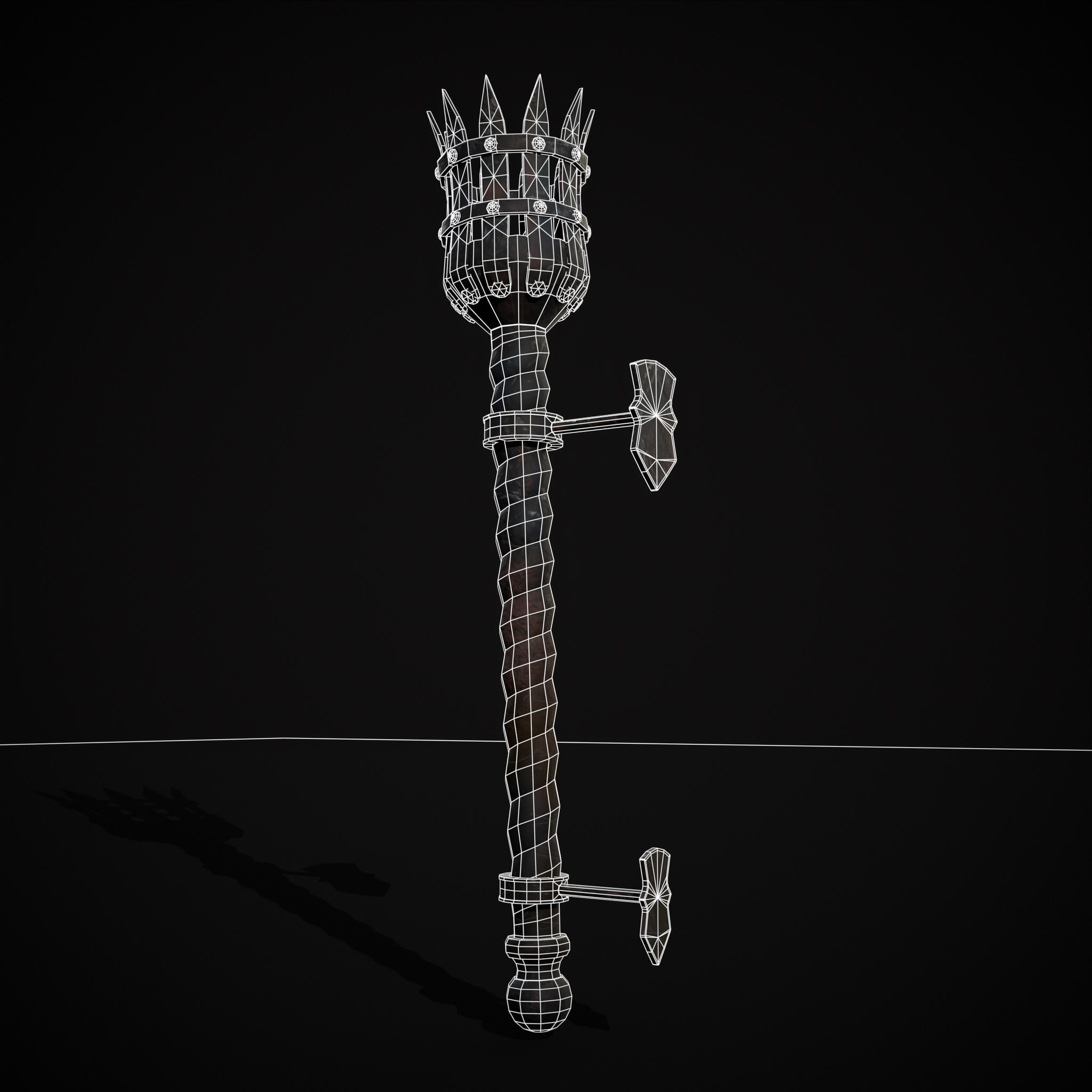 Medieval Spiral Wall Torch - 3D Model by Get Dead Entertainment