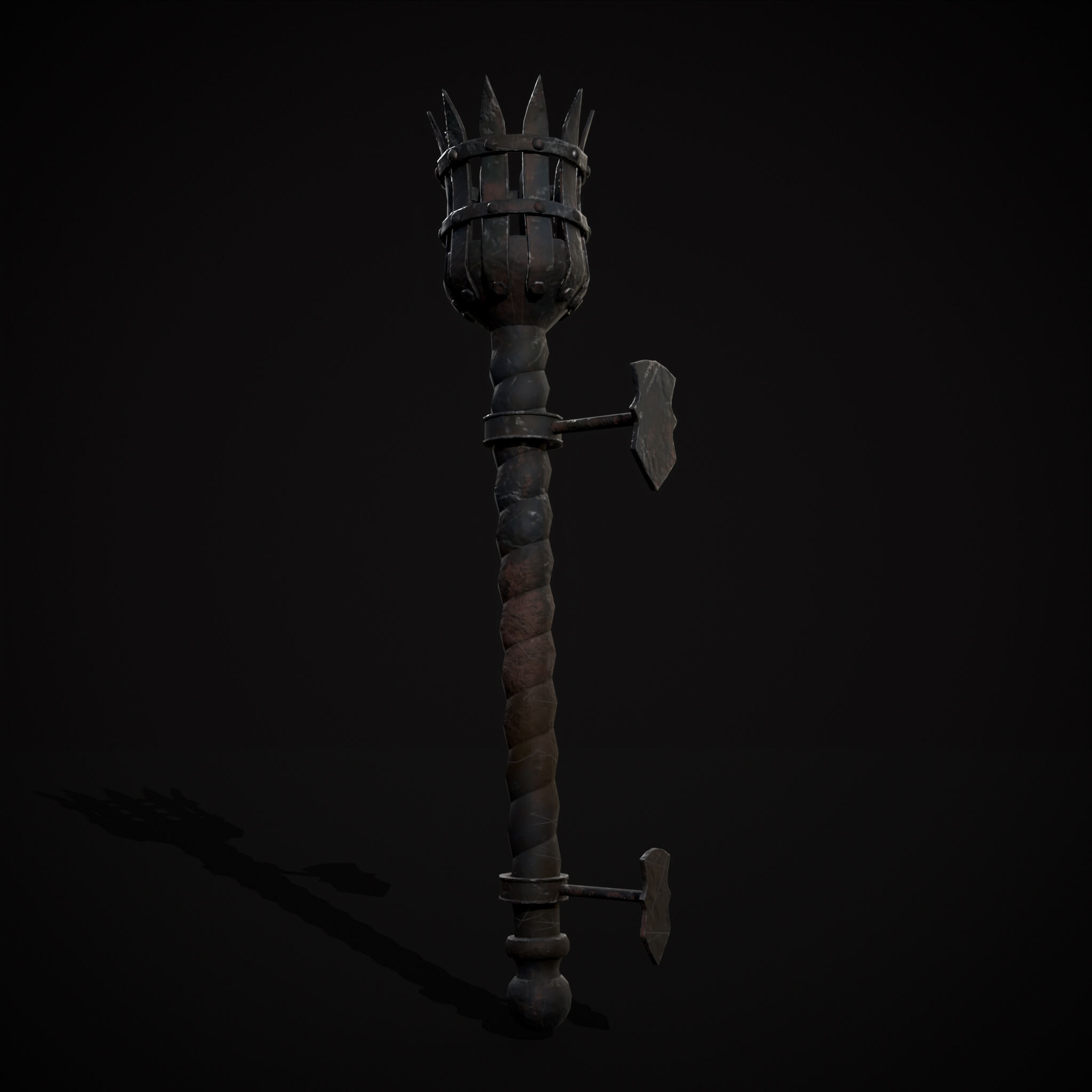 Medieval Spiral Wall Torch - 3D Model by Get Dead Entertainment