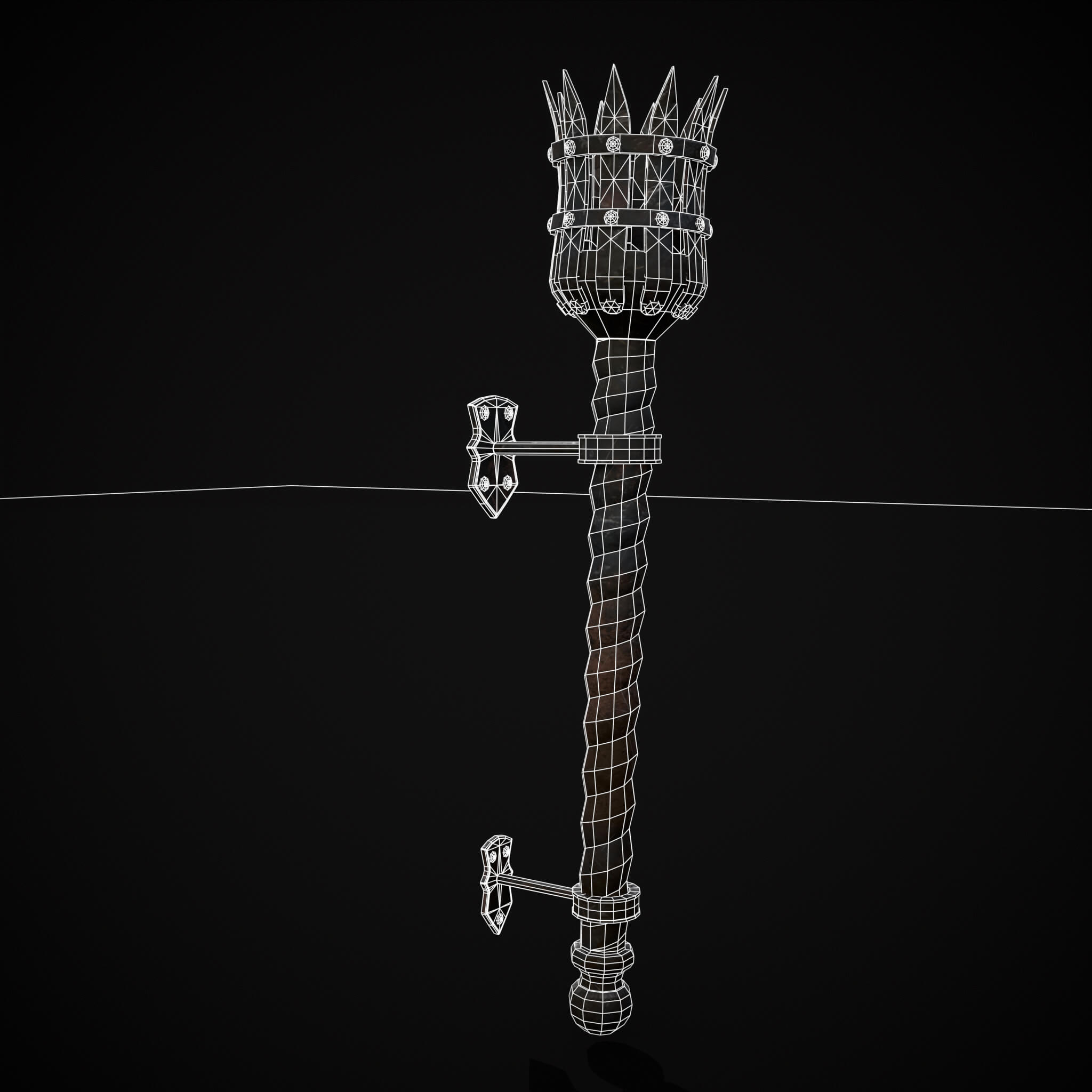 Medieval Spiral Wall Torch - 3D Model by Get Dead Entertainment