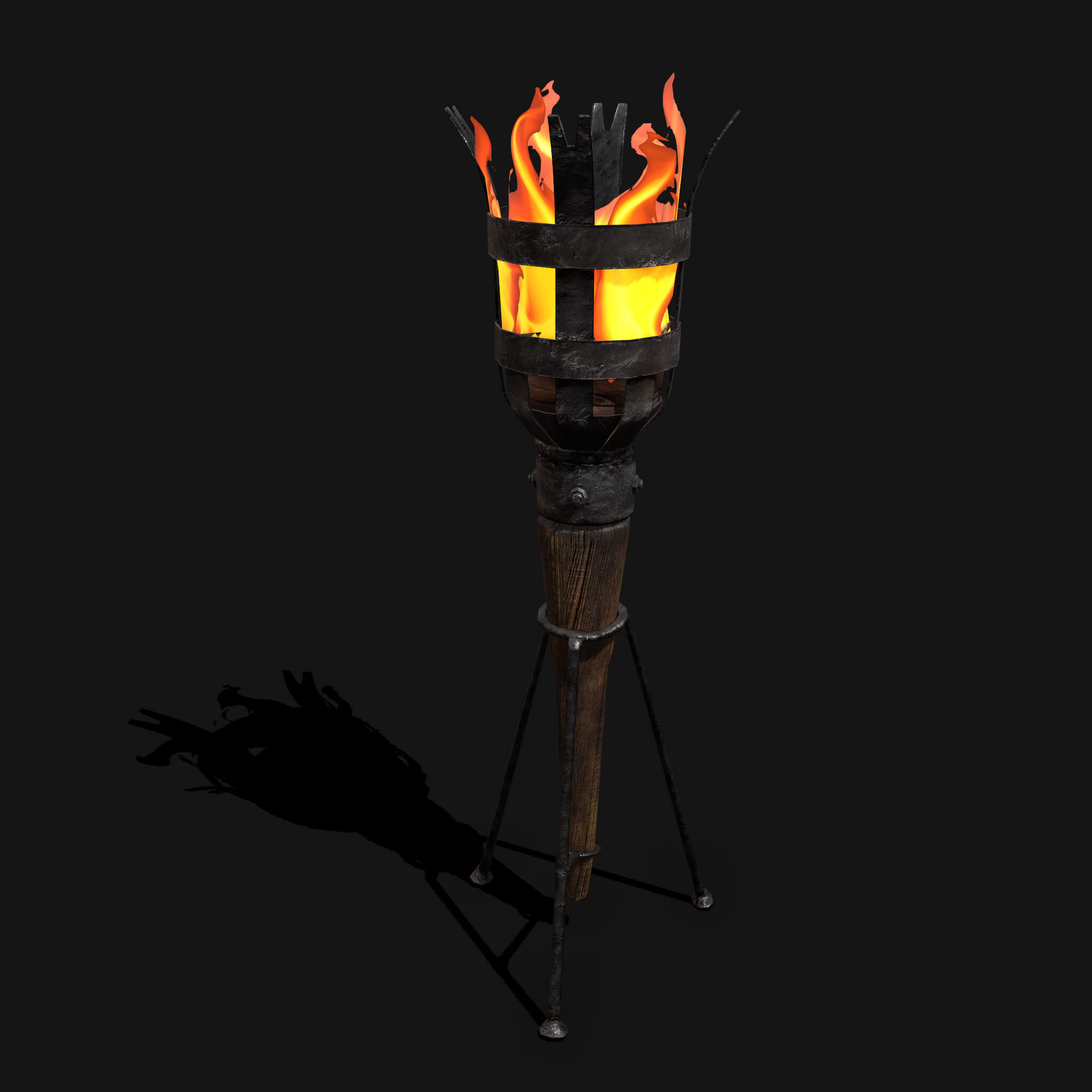 Medieval Standing Torch - 3D Model by Get Dead Entertainment