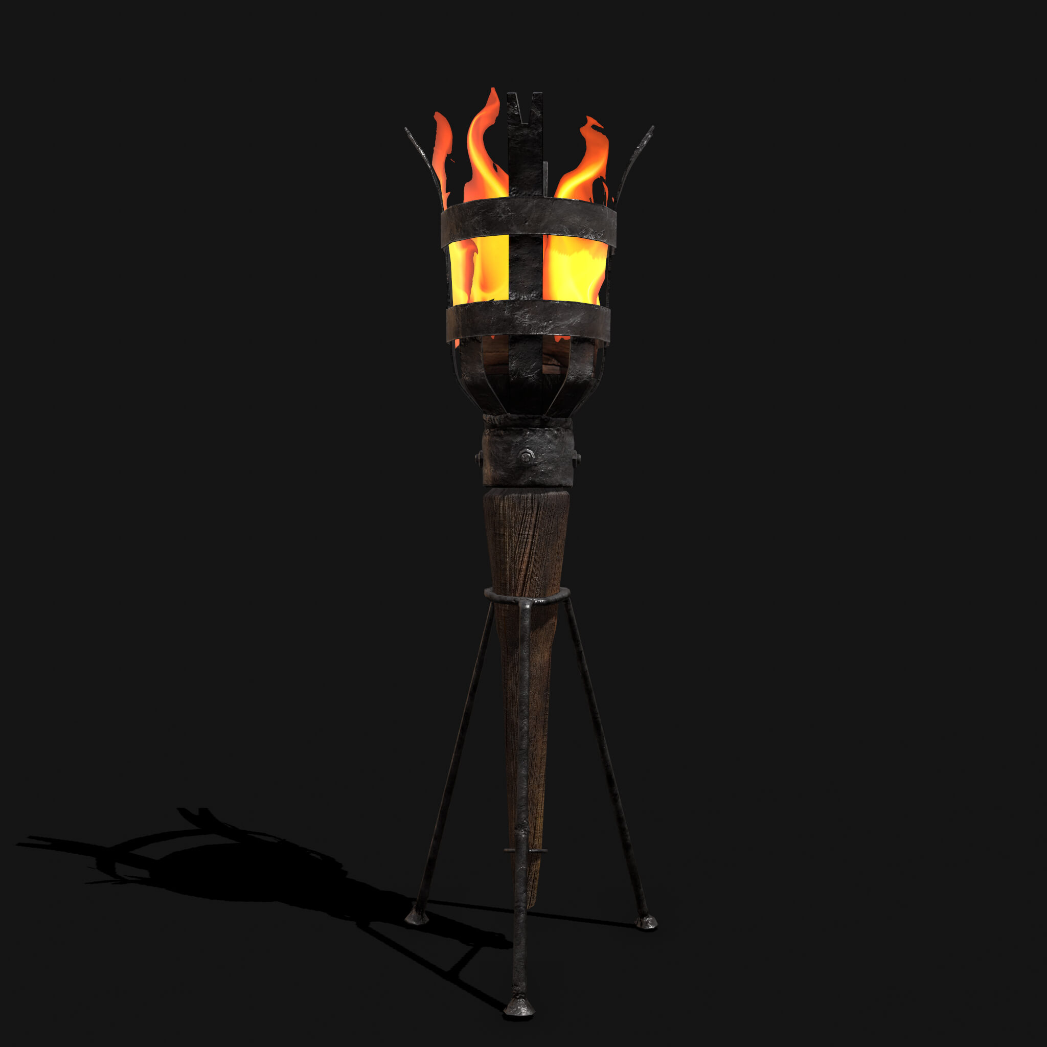 Medieval Standing Torch - 3D Model by Get Dead Entertainment