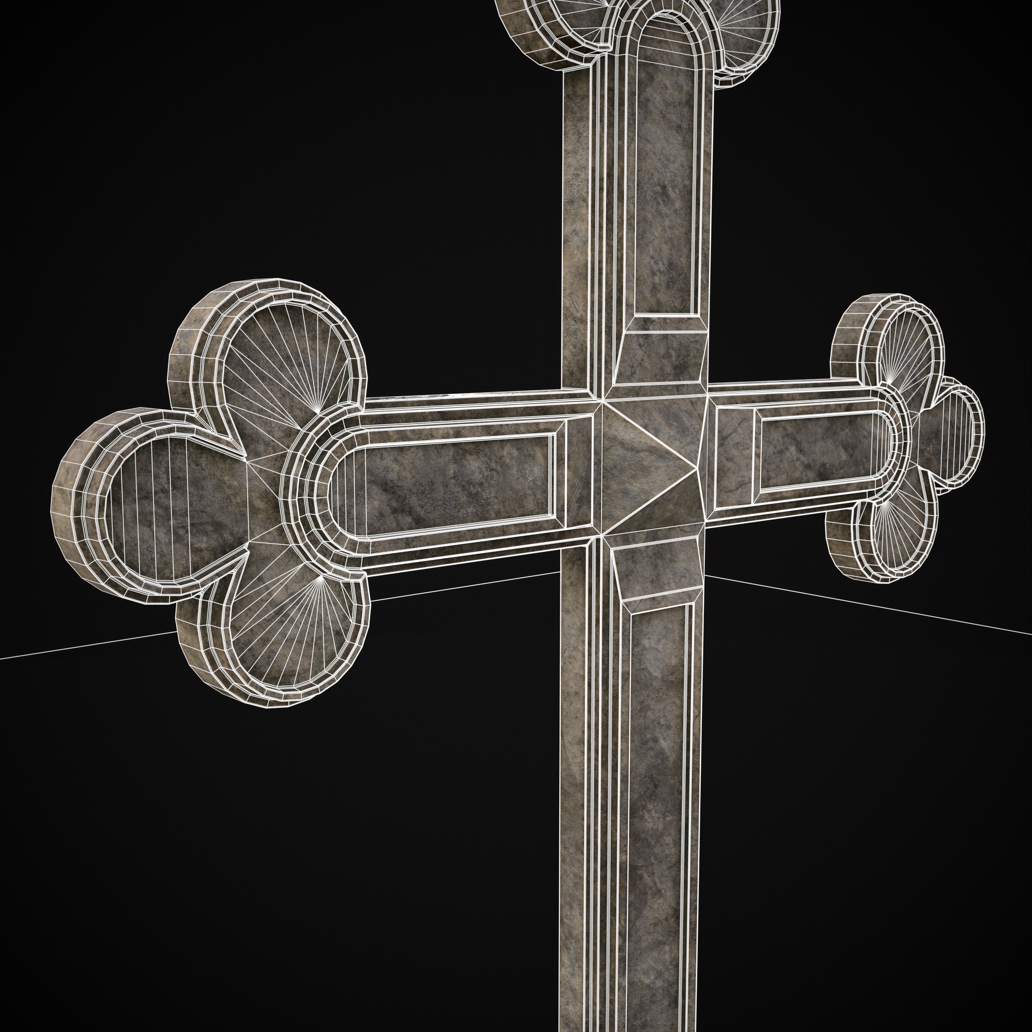 Medieval Stone Wall Cross - 3D Model by Get Dead Entertainment