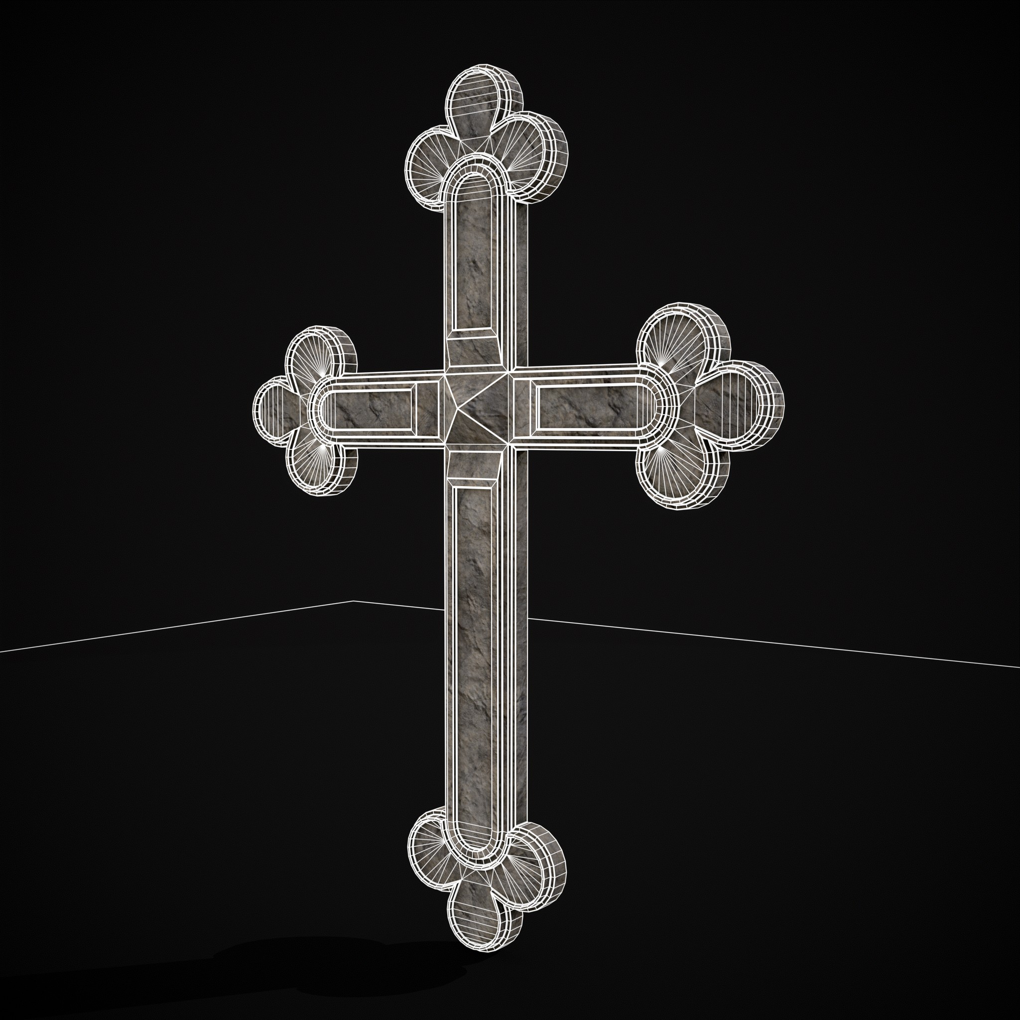 Medieval Stone Wall Cross - 3D Model by Get Dead Entertainment