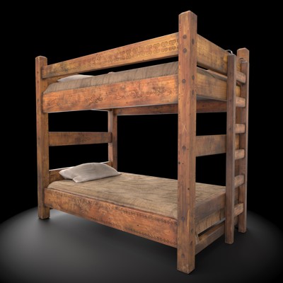 Medieval Style Bunk Bed - 3D Model by Get Dead Entertainment
