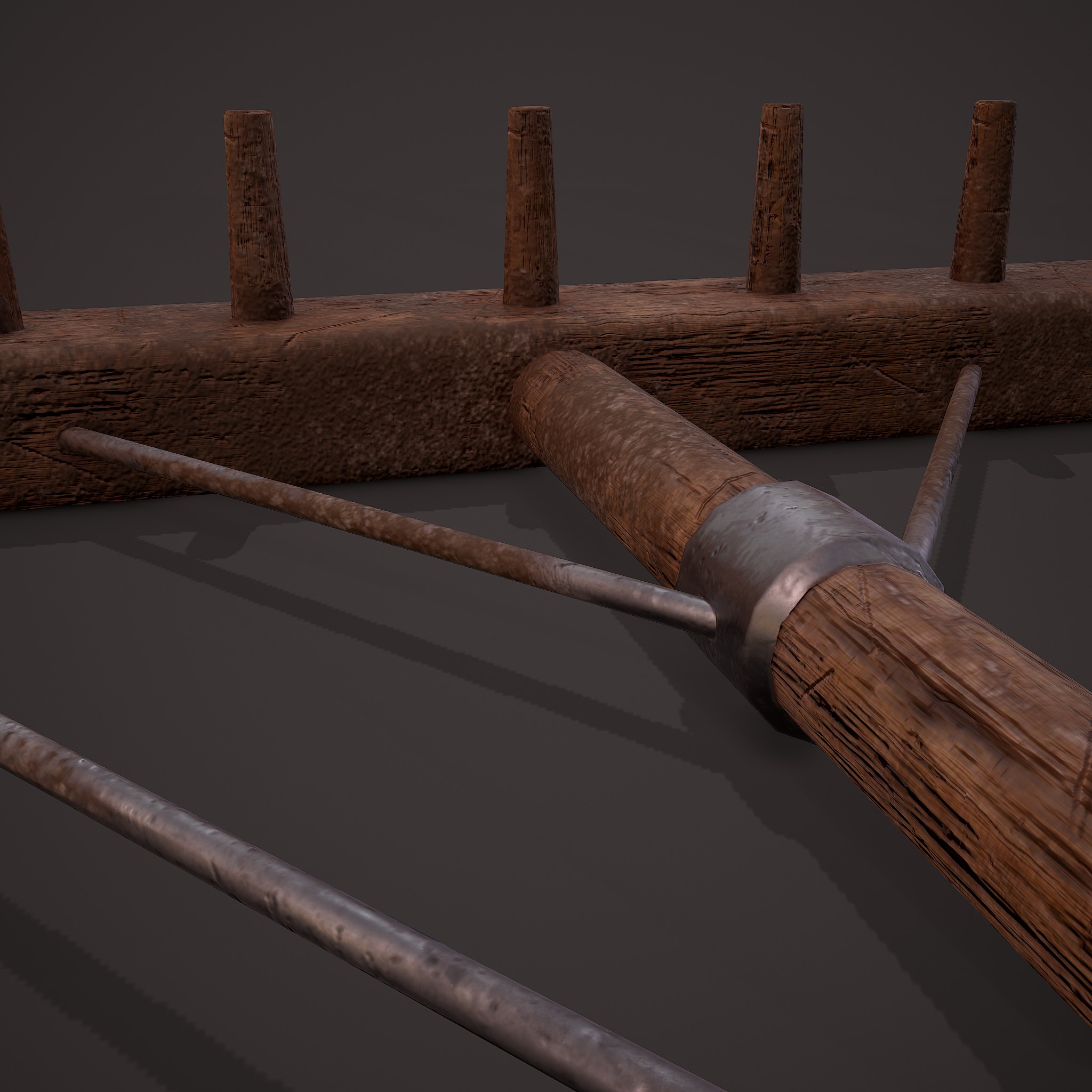 Medieval Style Rake - 3D Model by Get Dead Entertainment