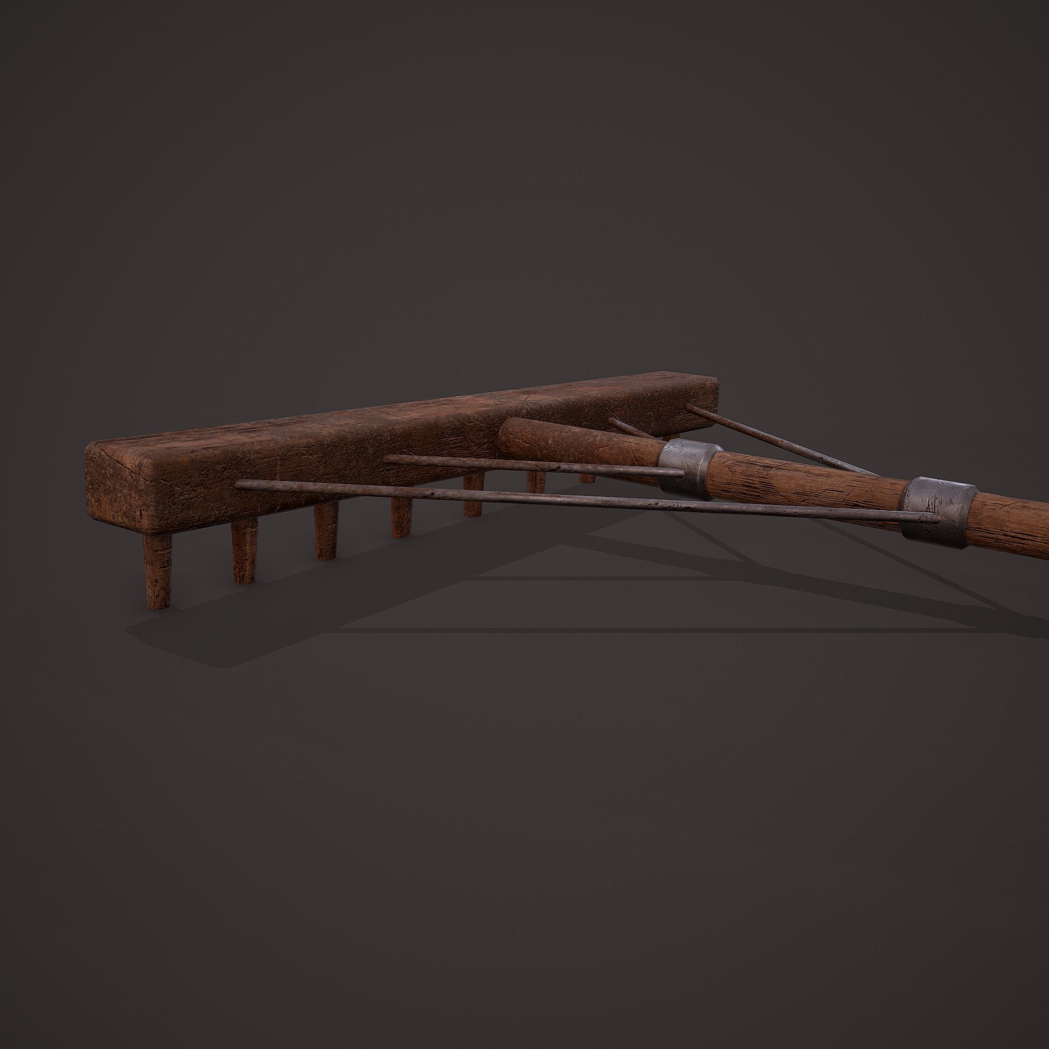 Medieval Style Rake - 3D Model by Get Dead Entertainment