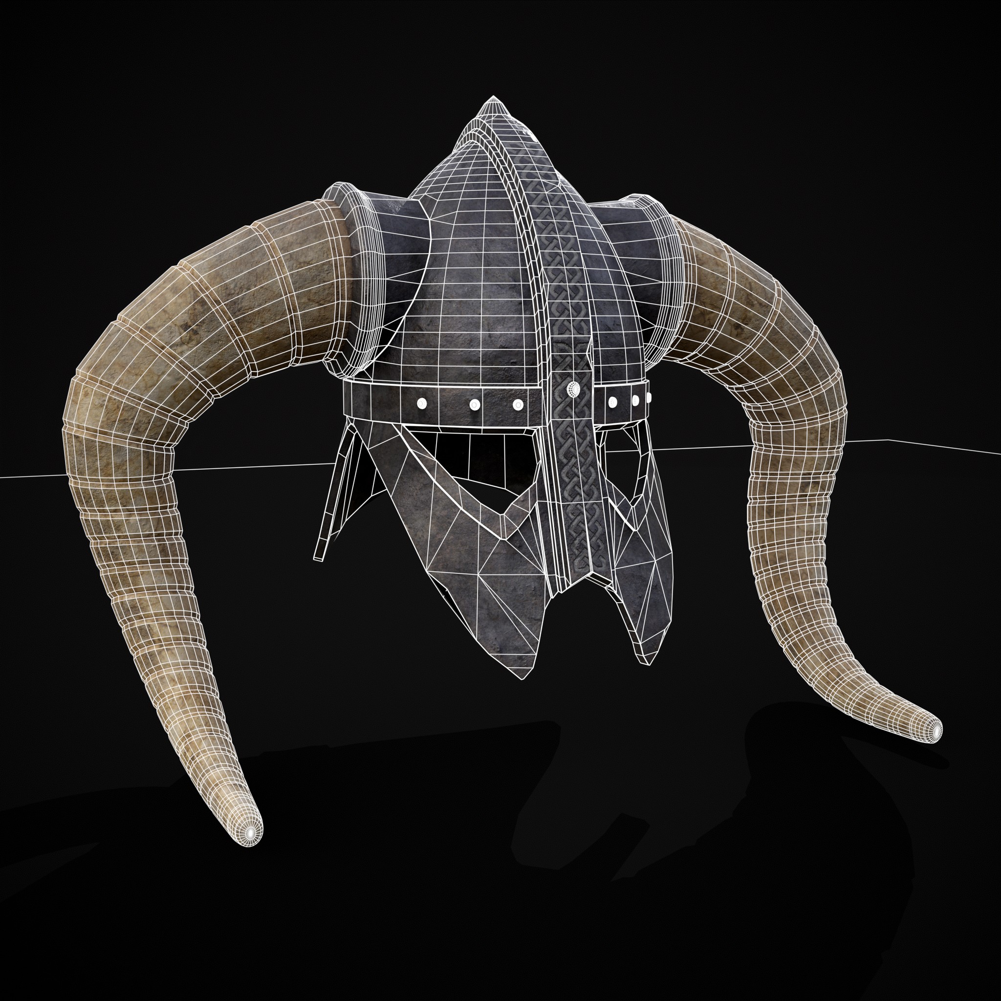 Authentic Viking Helmet With Real Horns