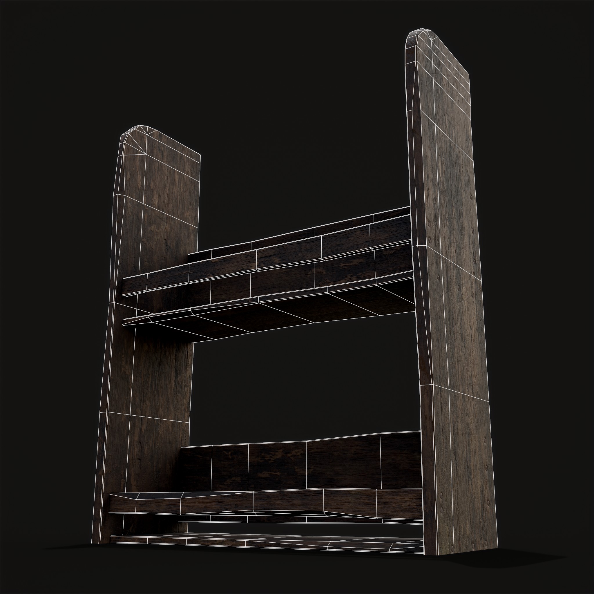 Medieval Wall Mounted Wooden Dishes Shelf - 3D Model by Get Dead ...