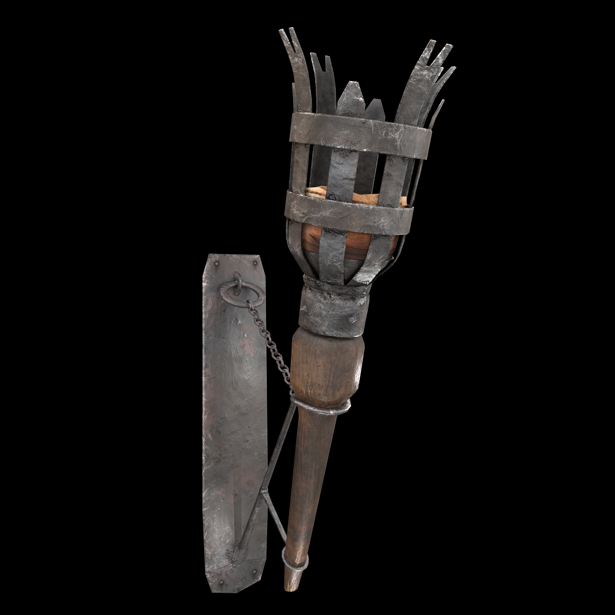 Medieval Wall Torch - 3D Model by Get Dead Entertainment