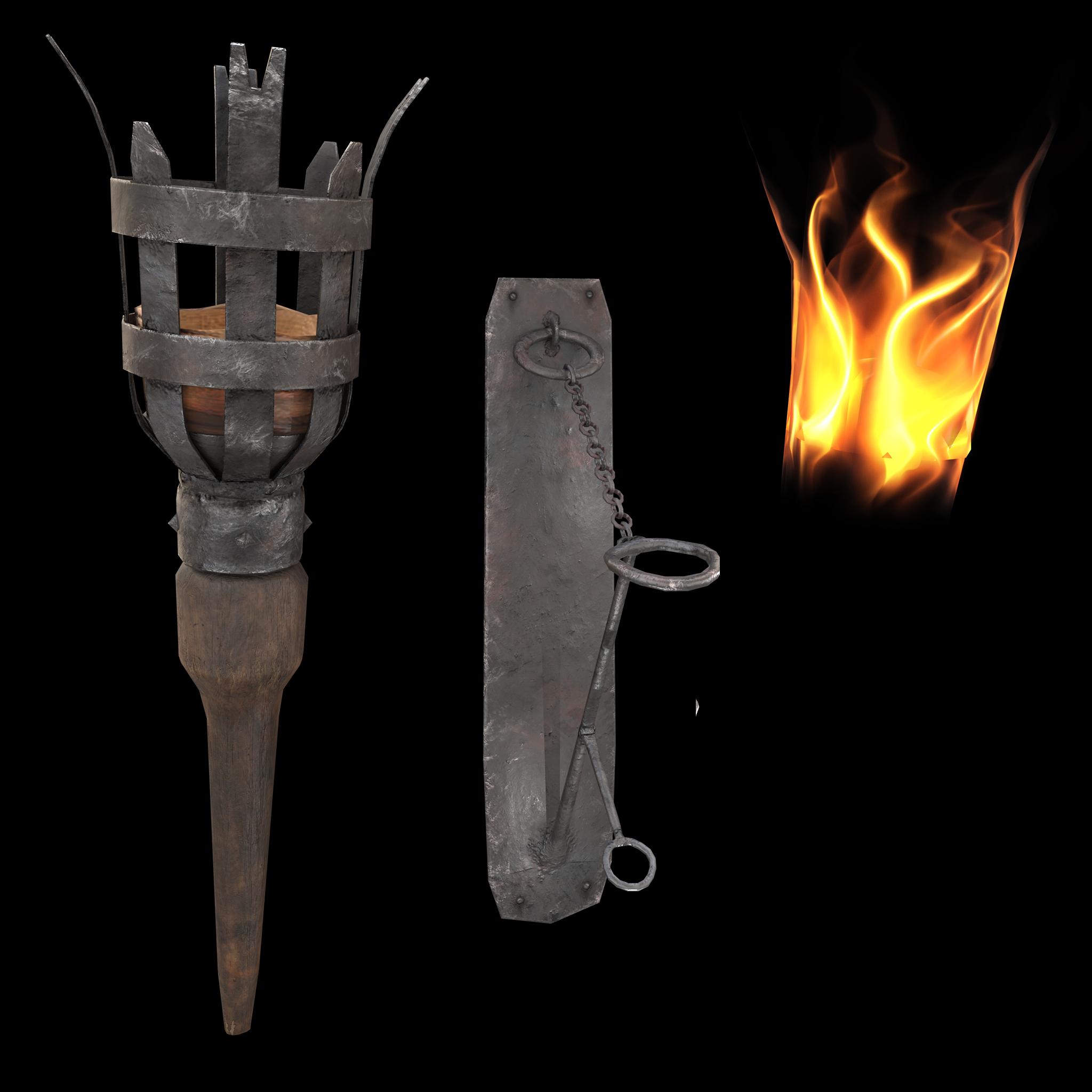 Medieval Wall Torch - 3D Model by Get Dead Entertainment