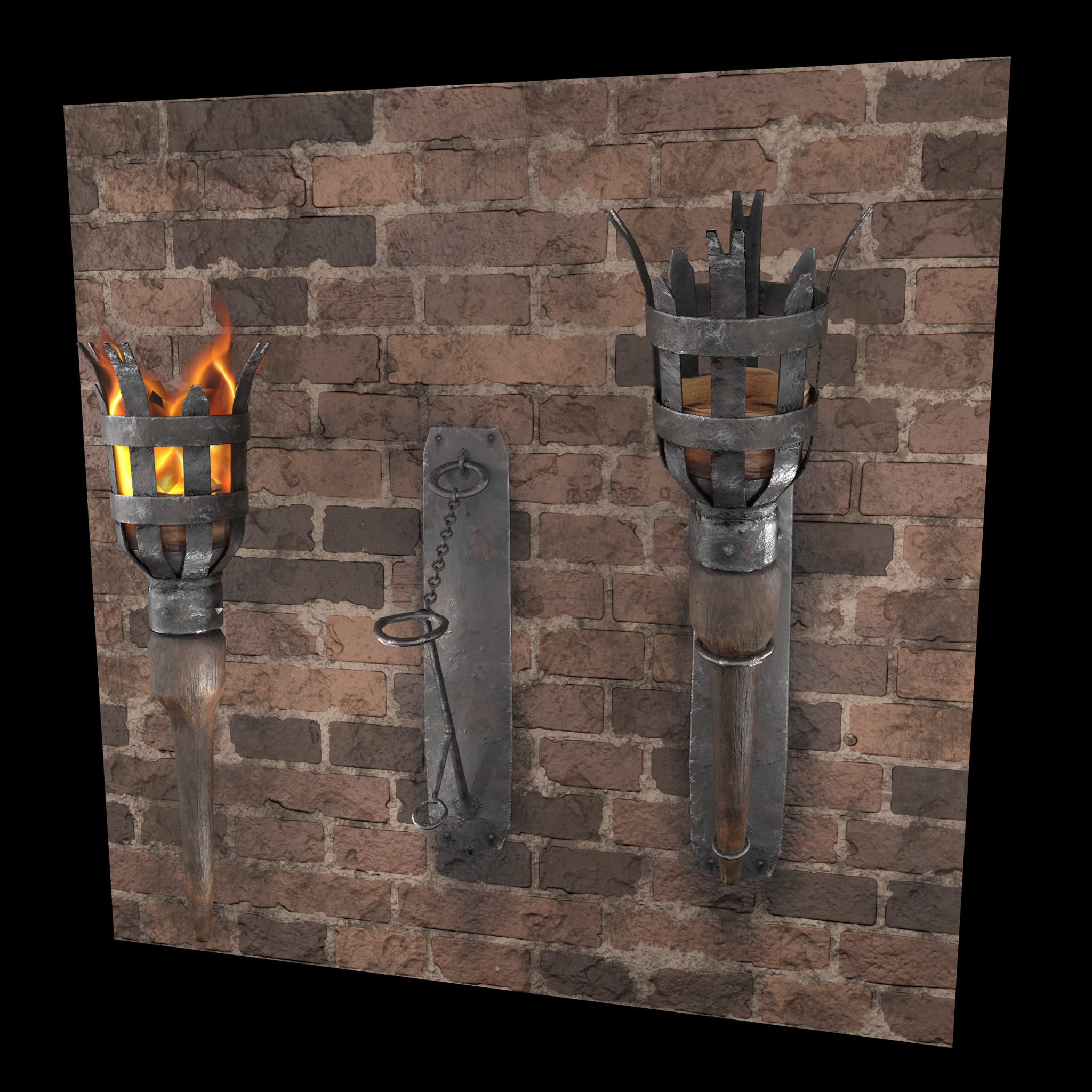 Medieval Wall Torch - 3D Model by Get Dead Entertainment