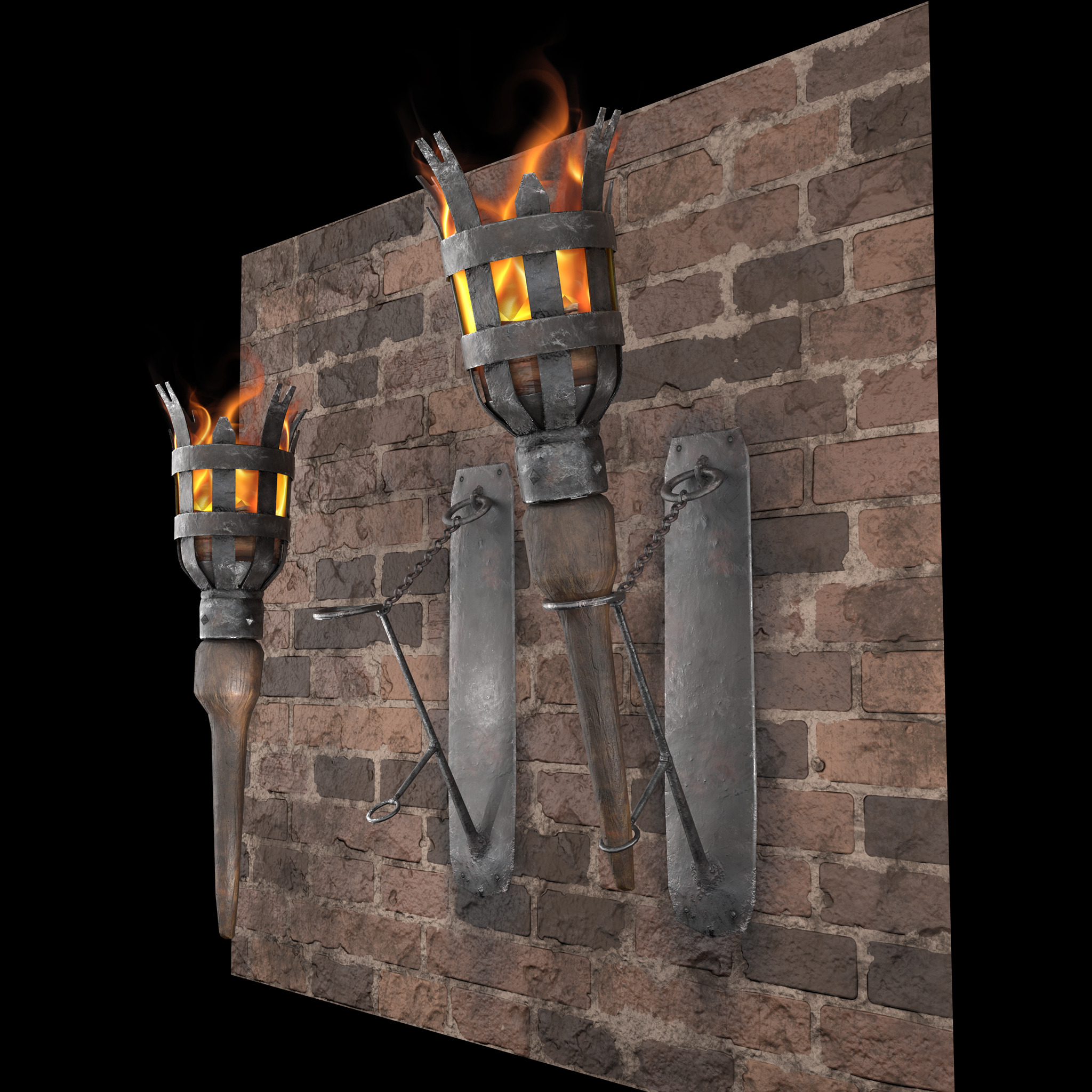 Medieval Wall Torch - 3D Model by Get Dead Entertainment