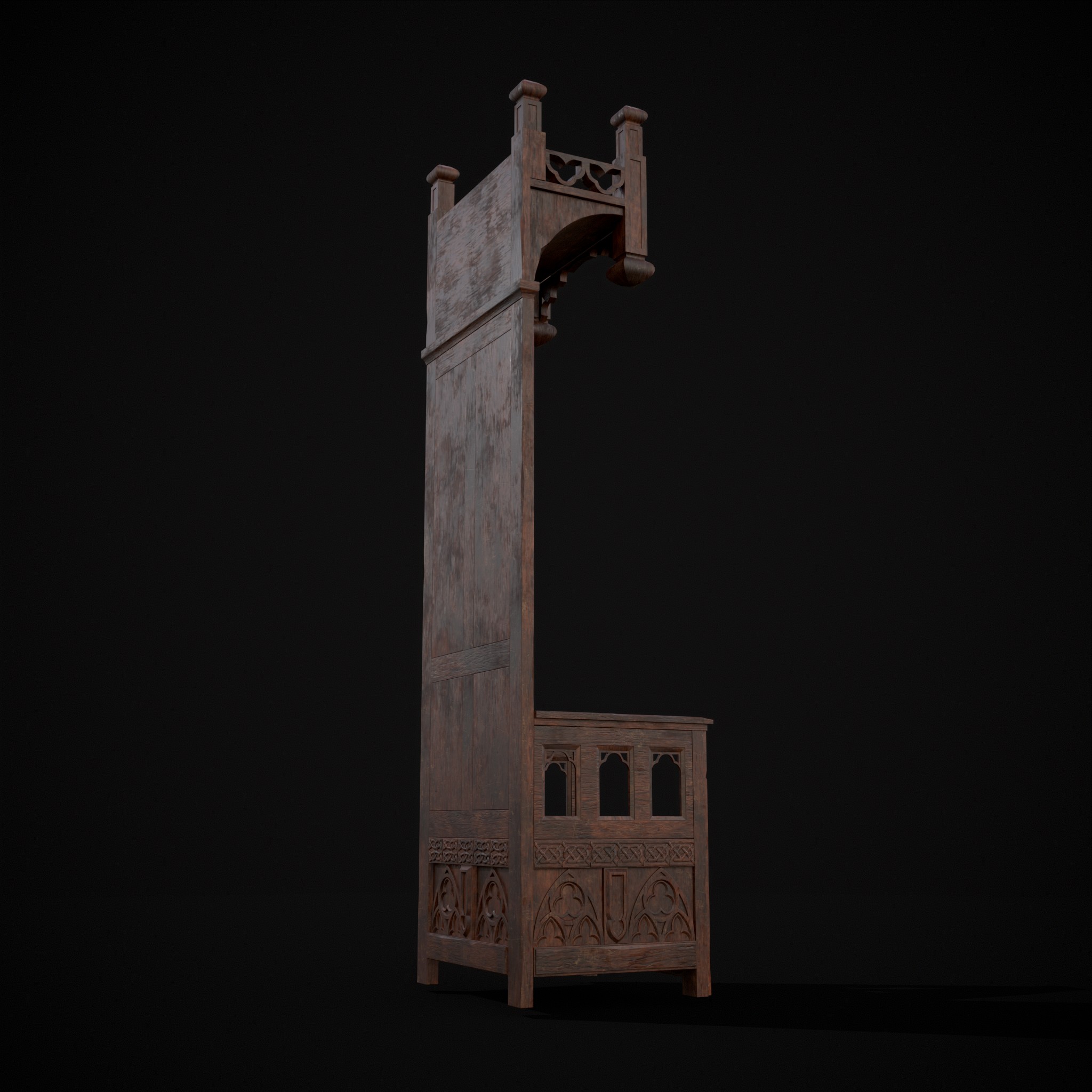 Medieval Wooden Antique Gothic Throne - 3D Model by Get Dead Entertainment