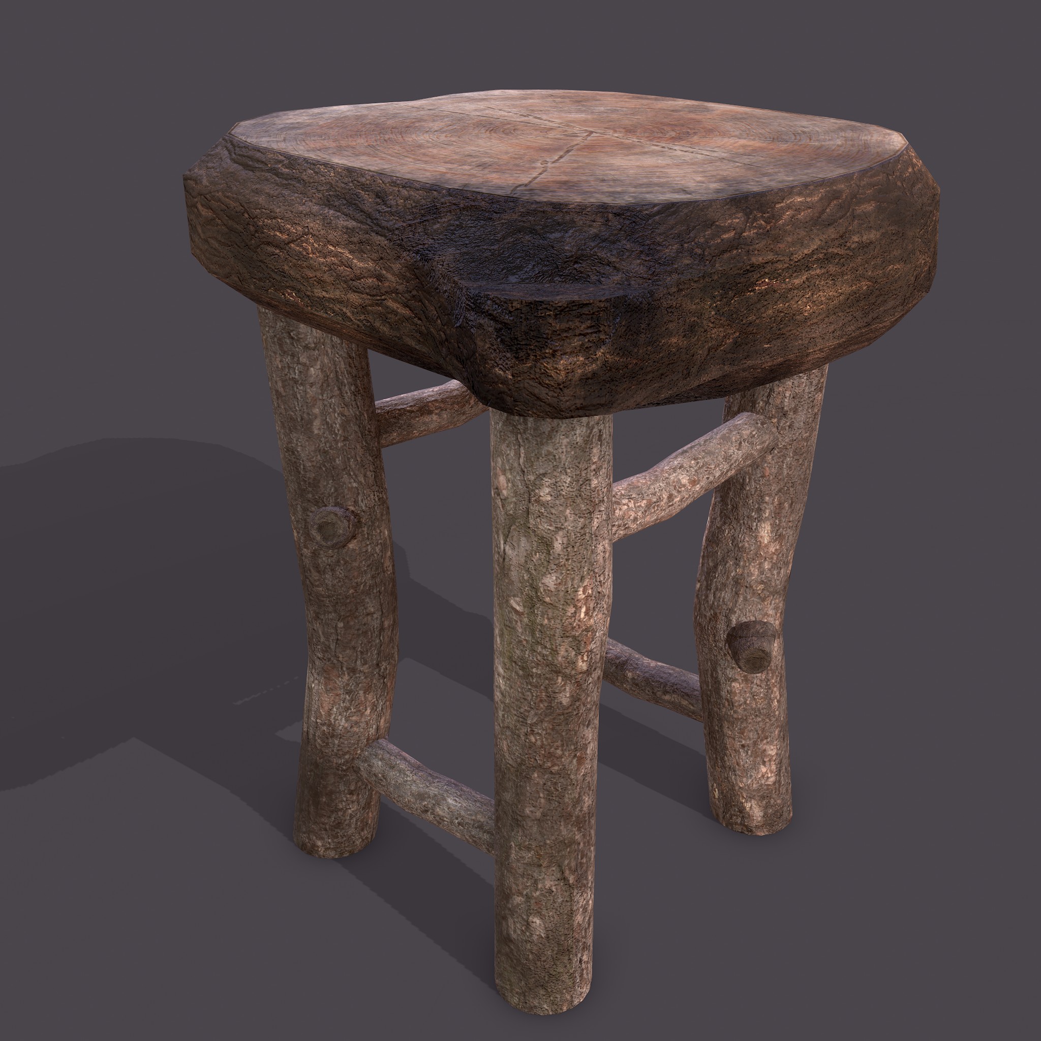 Medieval Wooden Bar Stool - 3D Model by Get Dead Entertainment