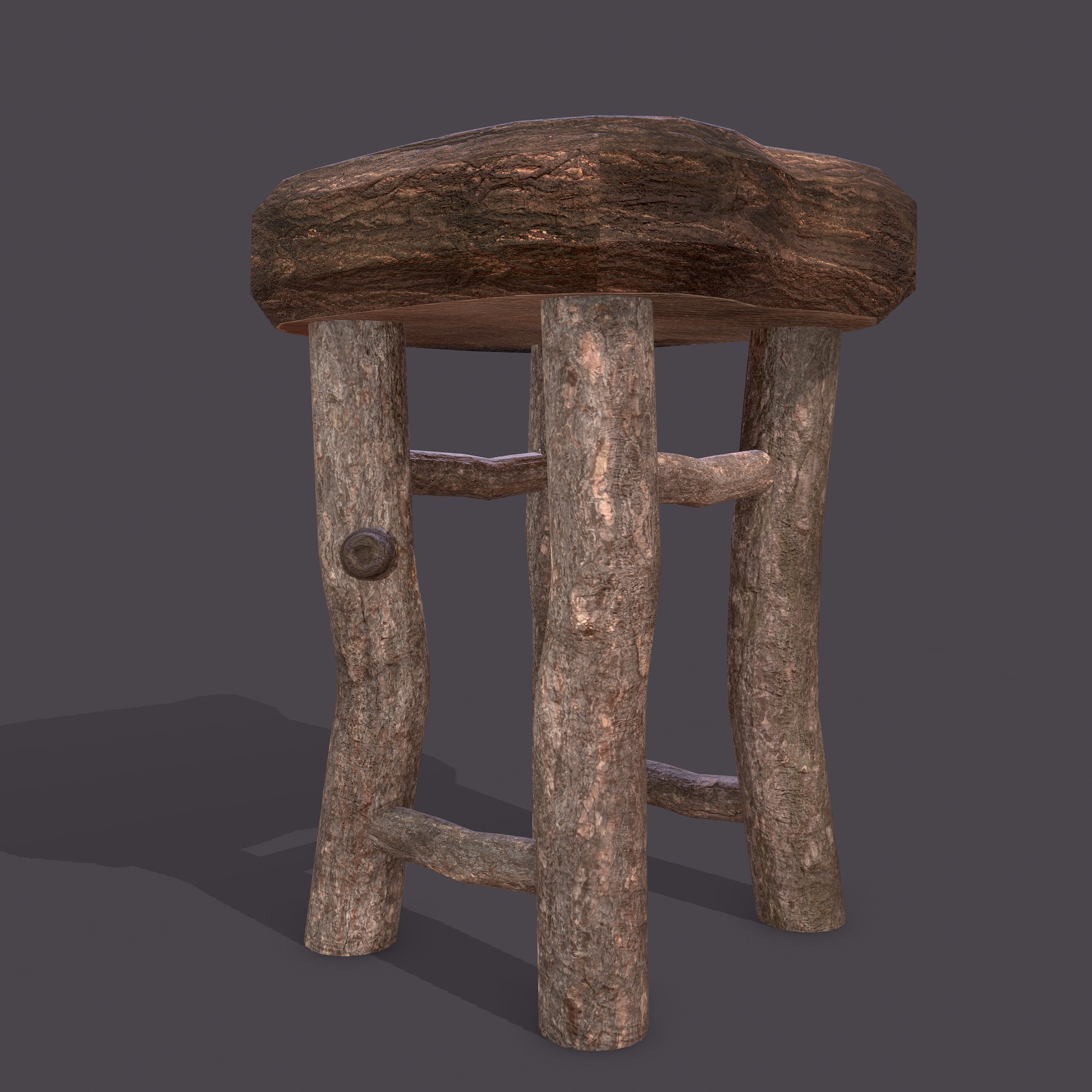 Medieval Wooden Bar Stool - 3D Model by Get Dead Entertainment