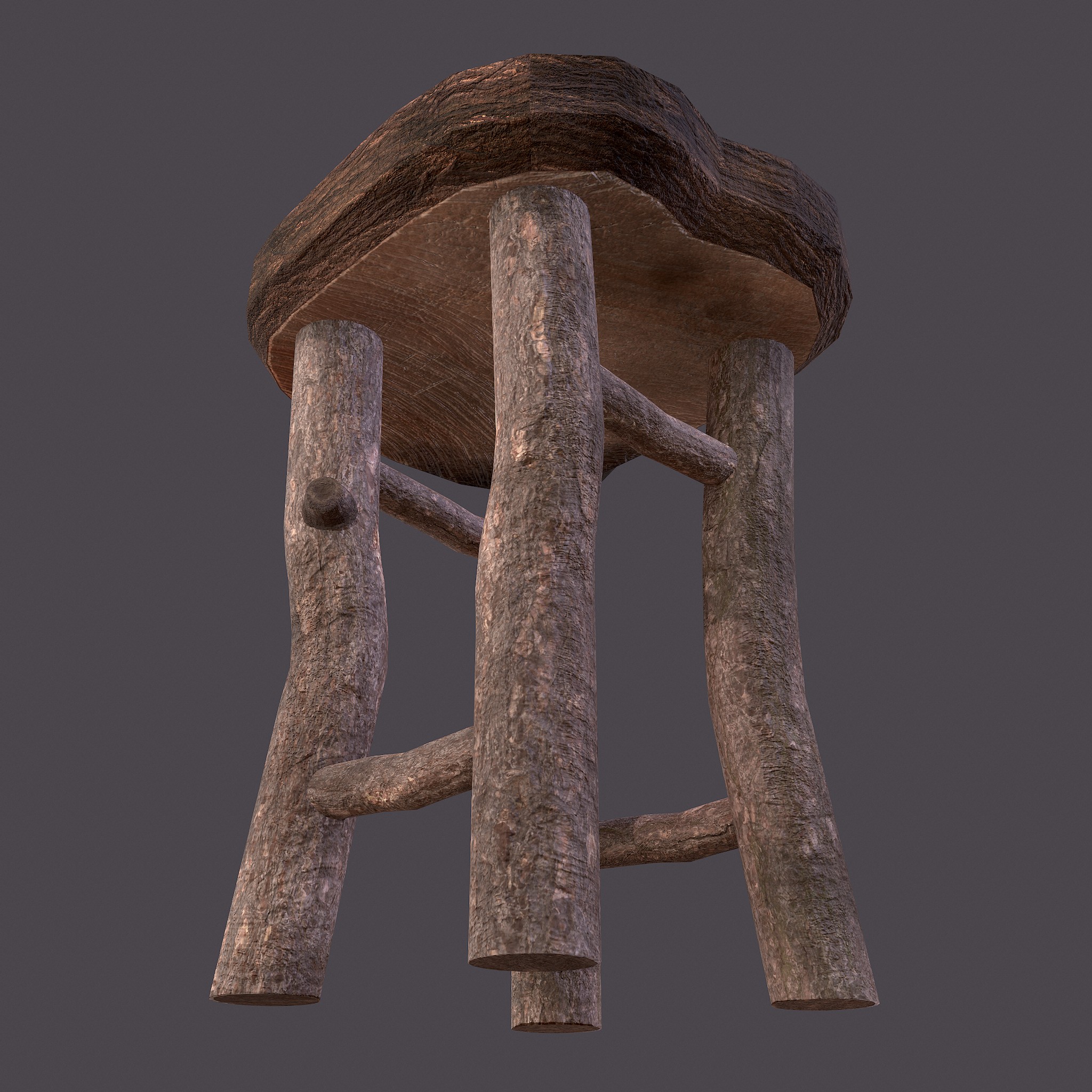 Medieval Wooden Bar Stool - 3D Model by Get Dead Entertainment