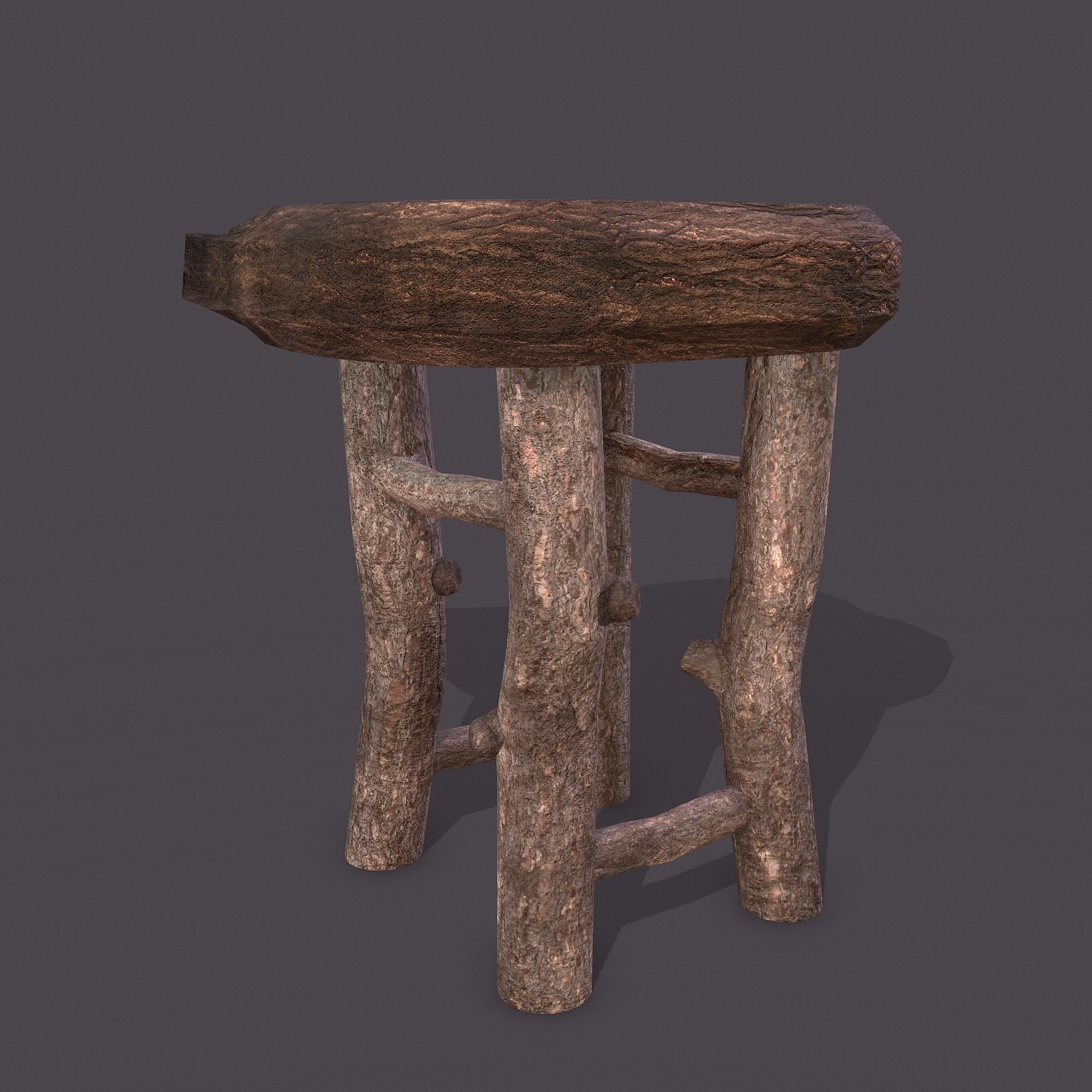 Medieval Wooden Bar Stool - 3D Model by Get Dead Entertainment