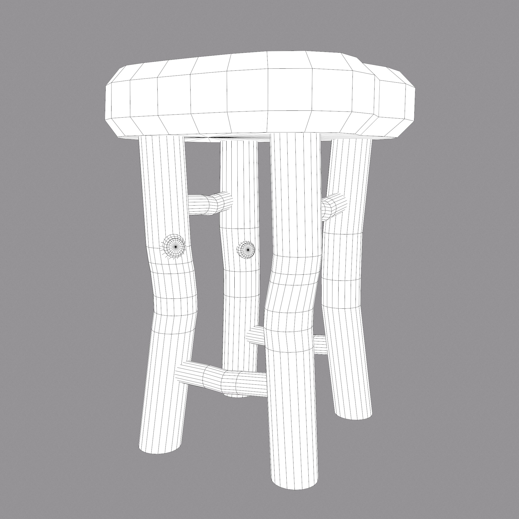 Medieval Wooden Bar Stool - 3D Model by Get Dead Entertainment