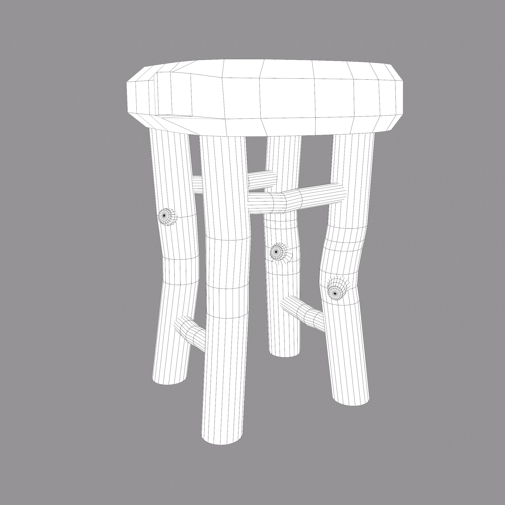 Medieval Wooden Bar Stool - 3D Model by Get Dead Entertainment
