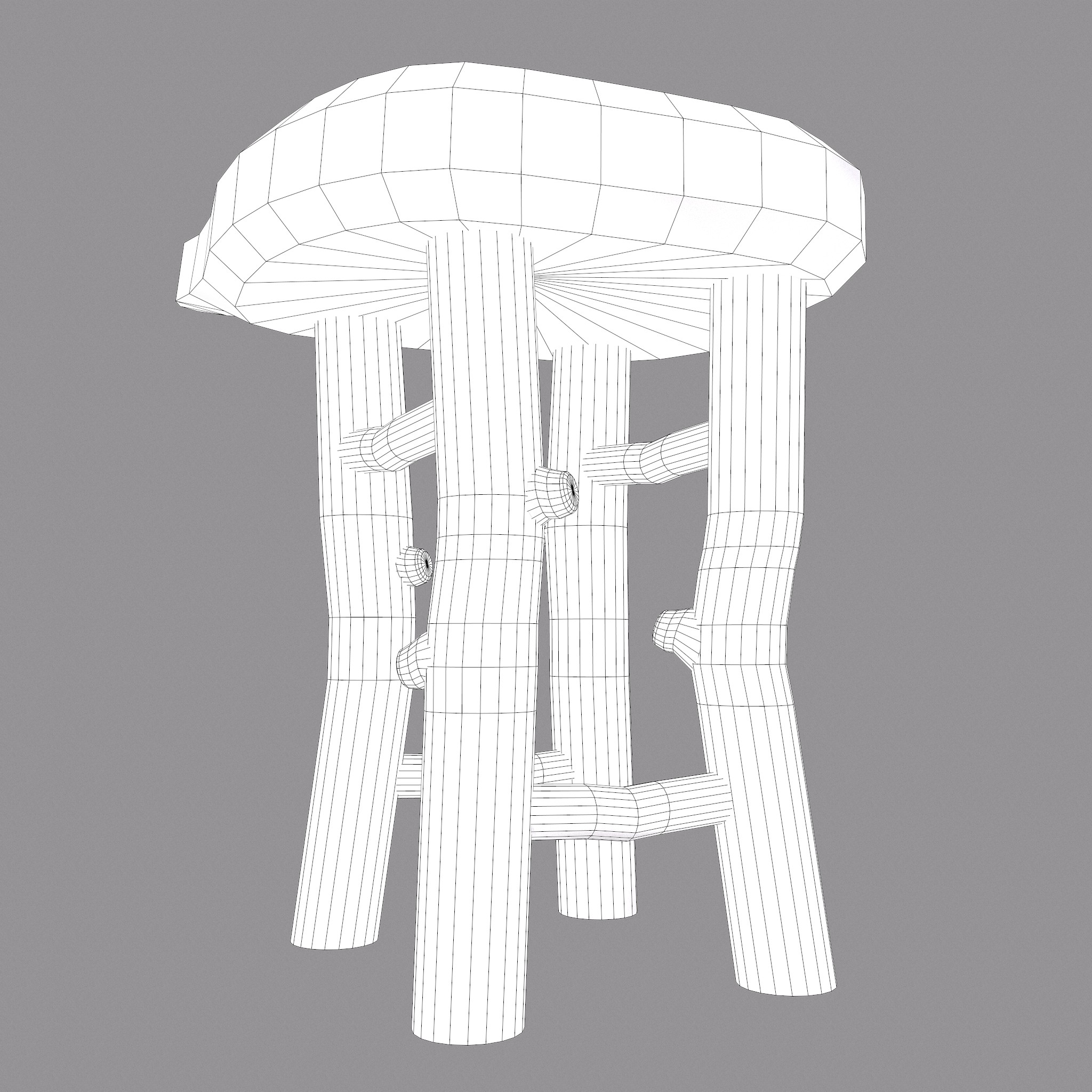 Medieval Wooden Bar Stool - 3D Model by Get Dead Entertainment