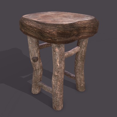 Medieval Wooden Bar Stool - 3D Model by Get Dead Entertainment