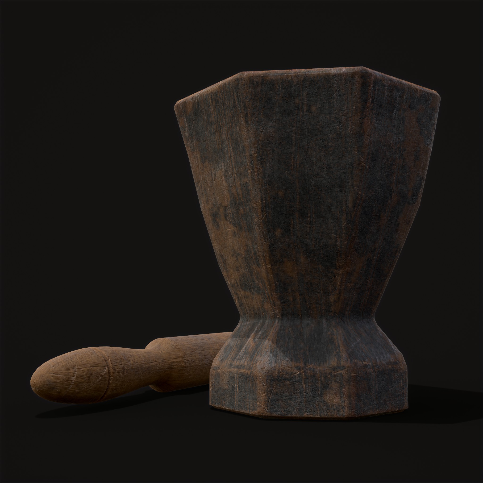 Medieval Wooden Mortar and Pestle - 3D Model by Get Dead Entertainment