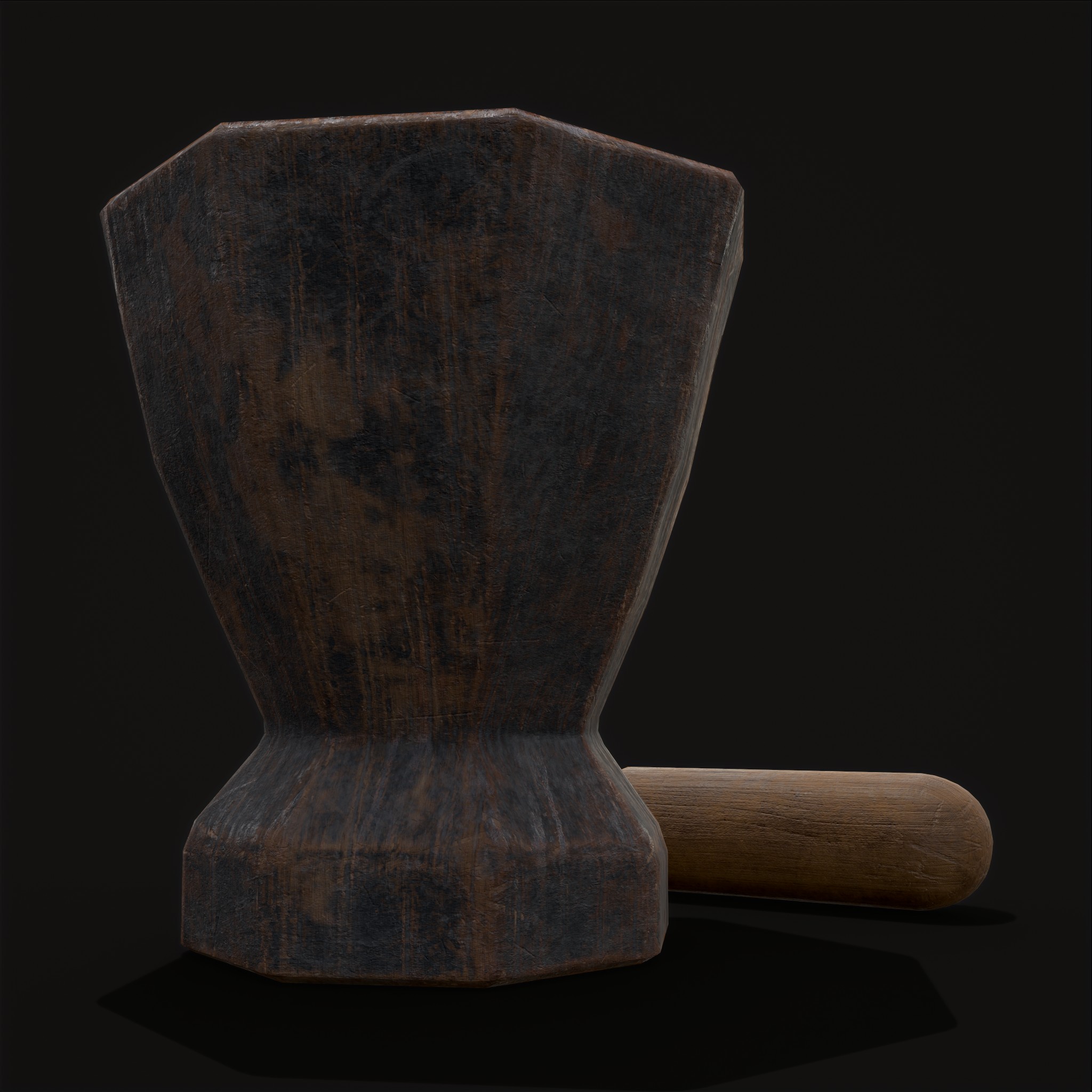 Medieval Wooden Mortar and Pestle - 3D Model by Get Dead Entertainment
