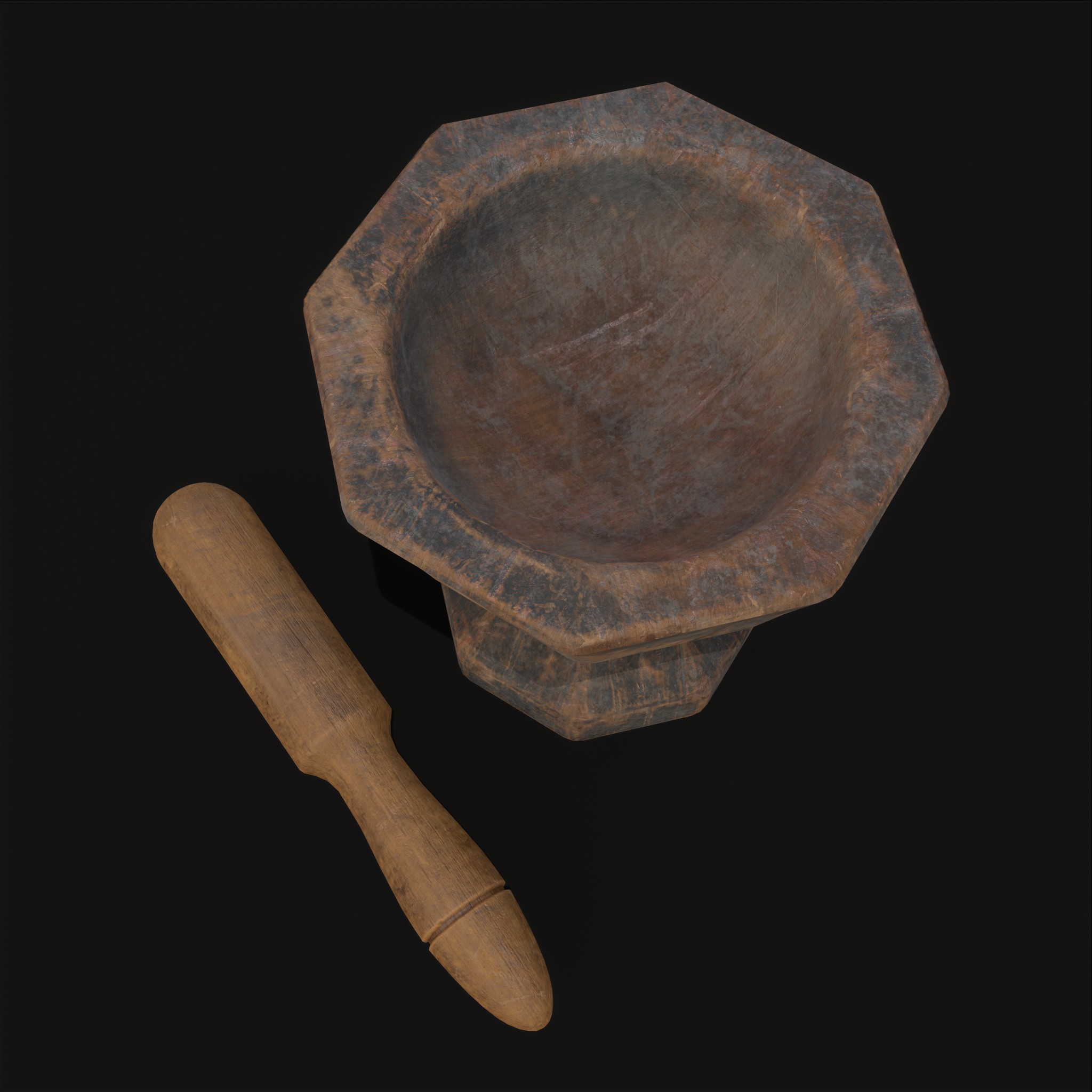 Medieval Wooden Mortar and Pestle - 3D Model by Get Dead Entertainment