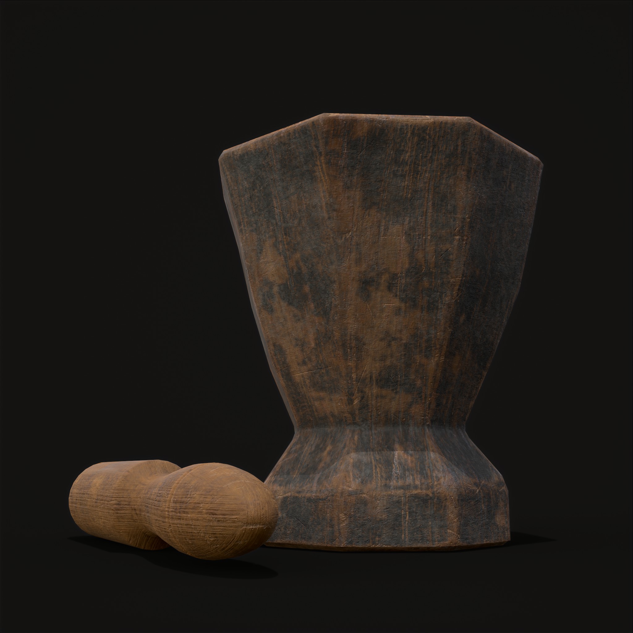 Medieval Wooden Mortar and Pestle - 3D Model by Get Dead Entertainment