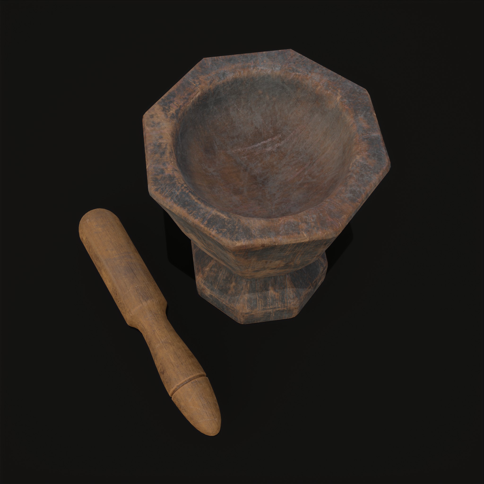 Medieval Wooden Mortar and Pestle - 3D Model by Get Dead Entertainment