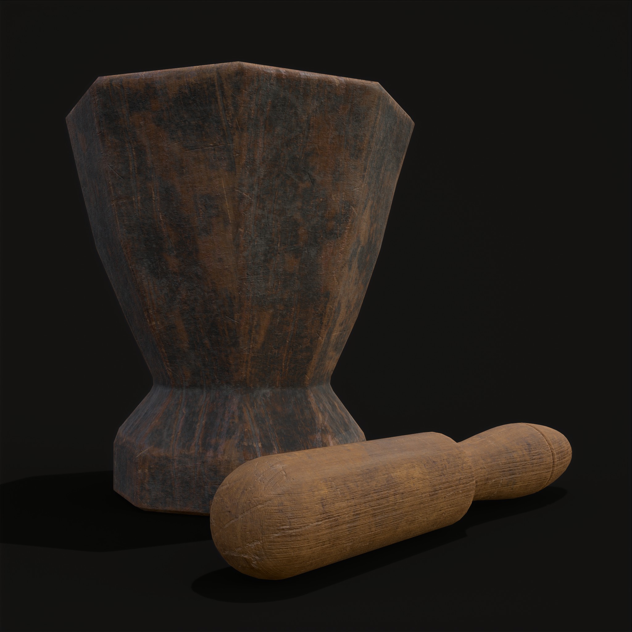 Medieval Wooden Mortar and Pestle - 3D Model by Get Dead Entertainment