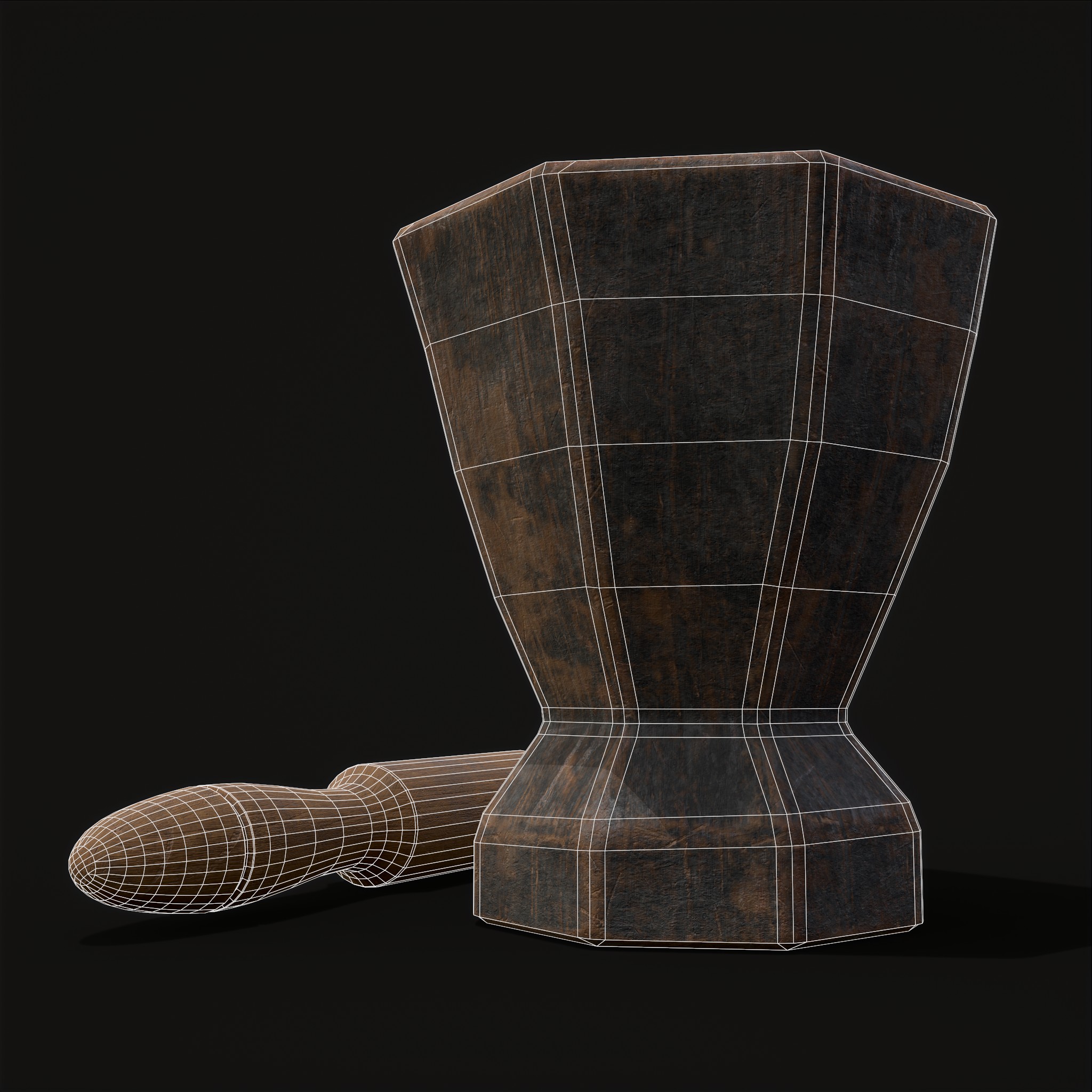 Medieval Wooden Mortar and Pestle - 3D Model by Get Dead Entertainment