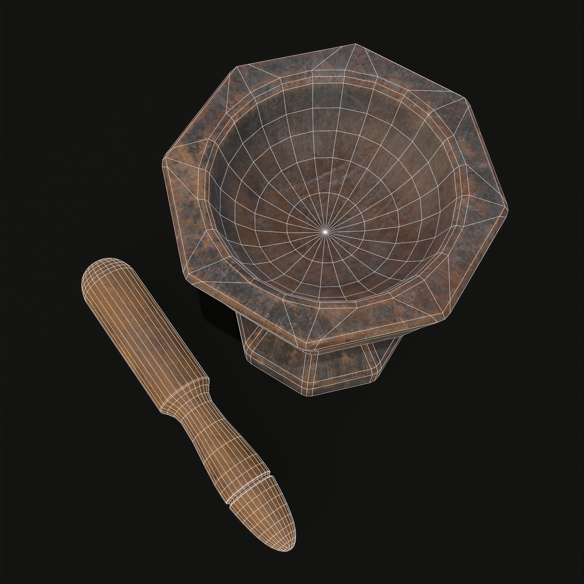 Medieval Wooden Mortar and Pestle - 3D Model by Get Dead Entertainment