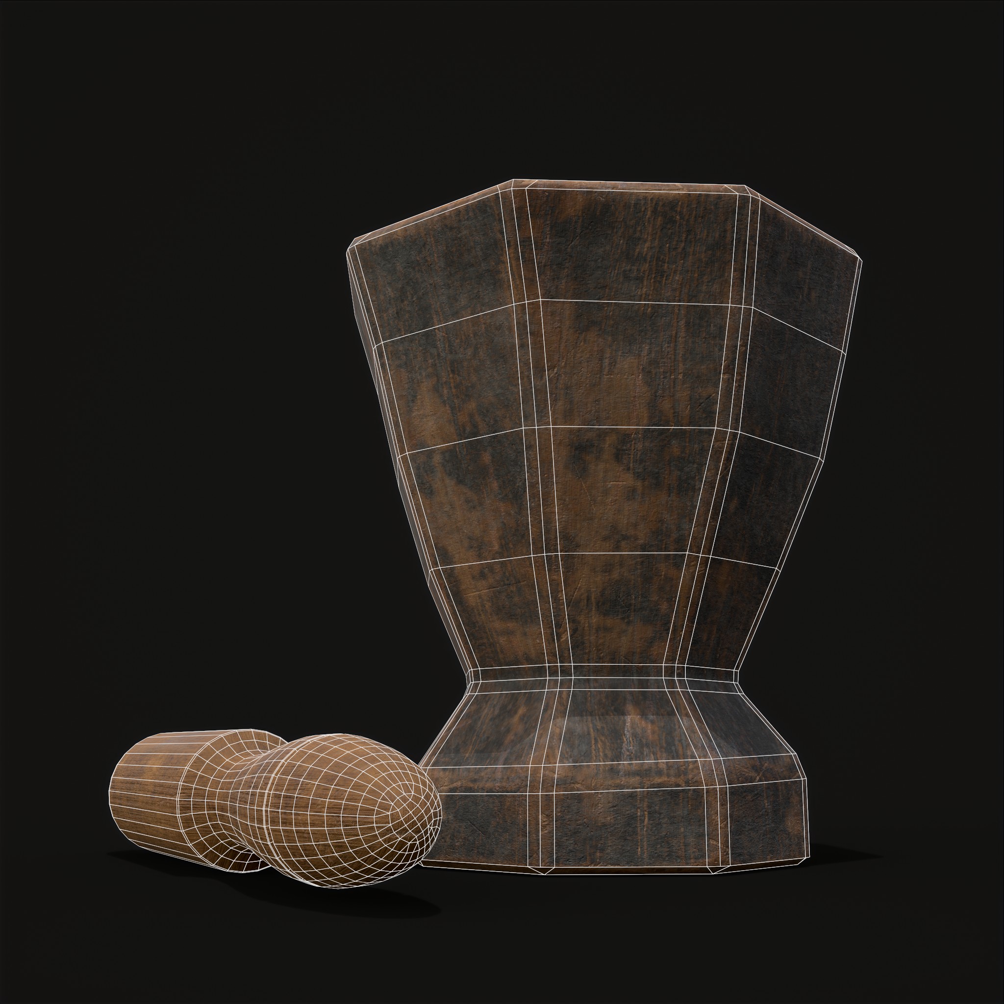 Medieval Wooden Mortar and Pestle - 3D Model by Get Dead Entertainment